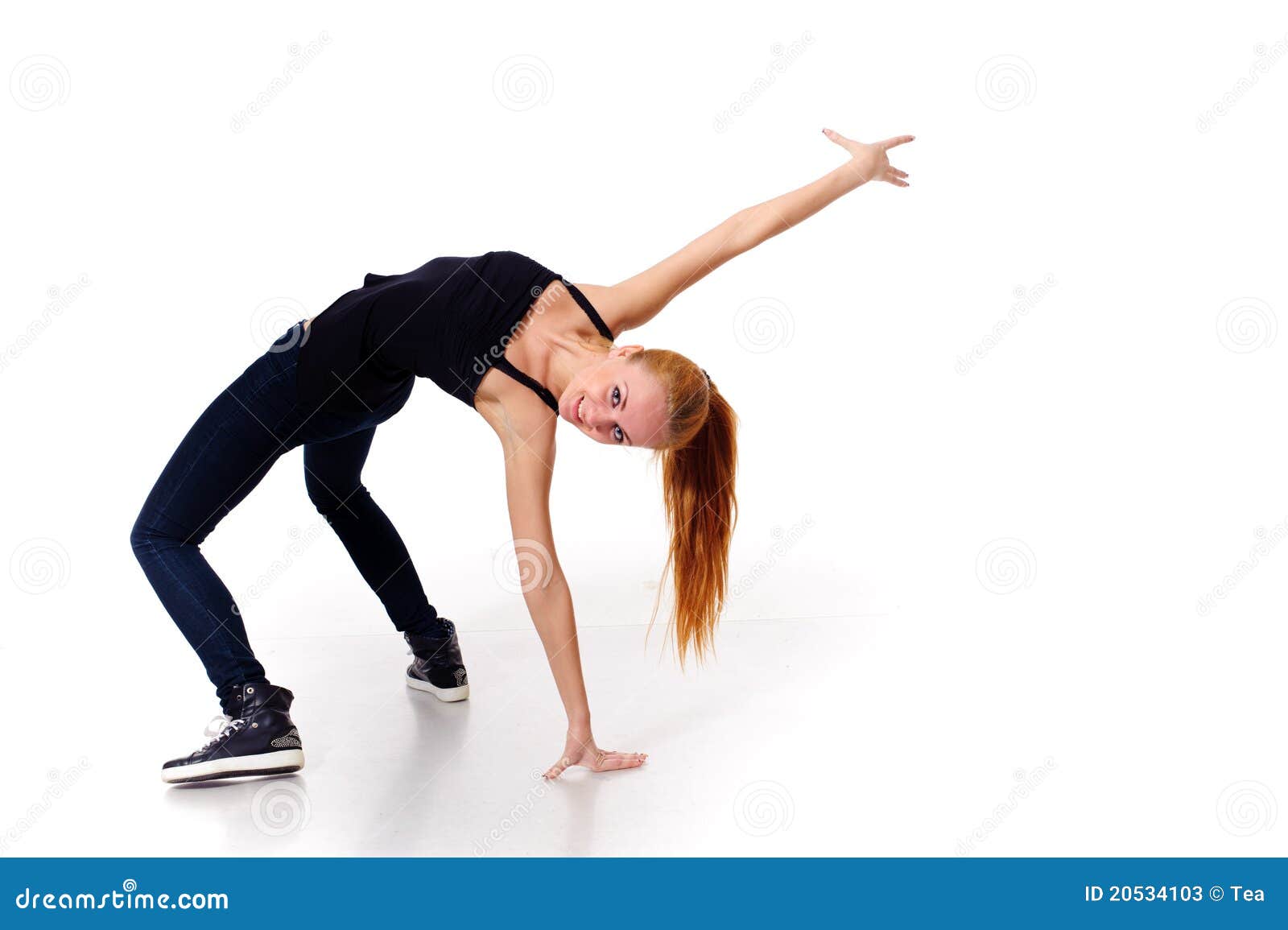 Woman on tiptoe stock image. Image of dexterous, casual - 20534103