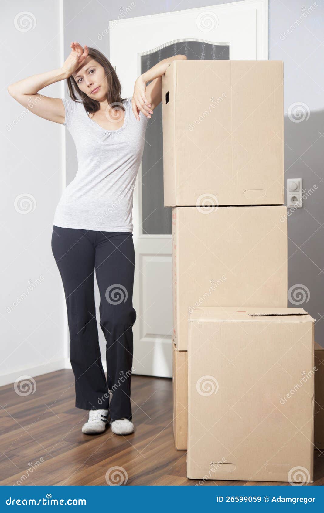 Woman Tired of Moving House Stock Image - Image of stress, real: 26599059