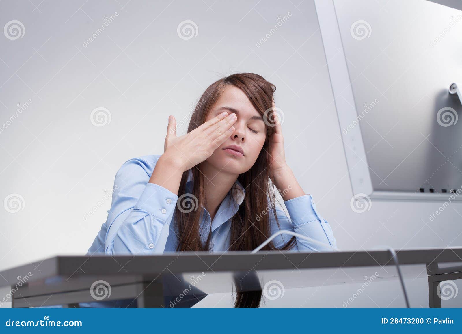Woman tired at work stock photo. Image of defeat, business - 28473200