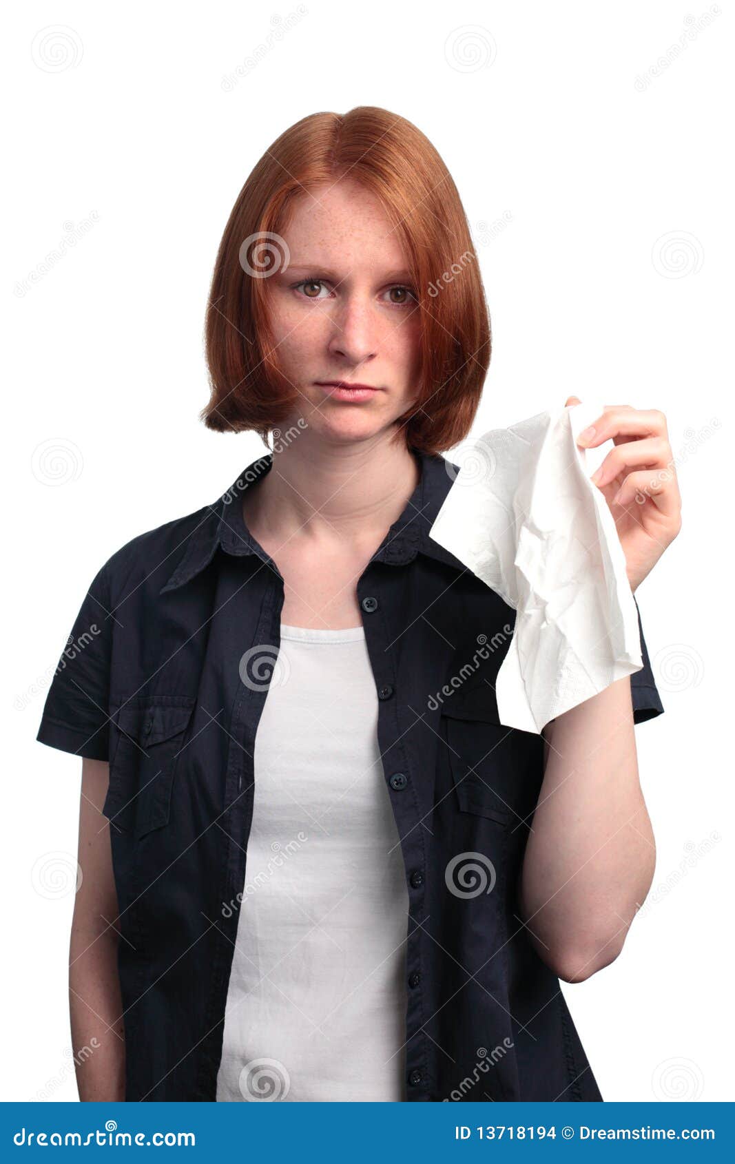 Woman with a Tissue stock photo. Image of hanky, conceptual - 13718194