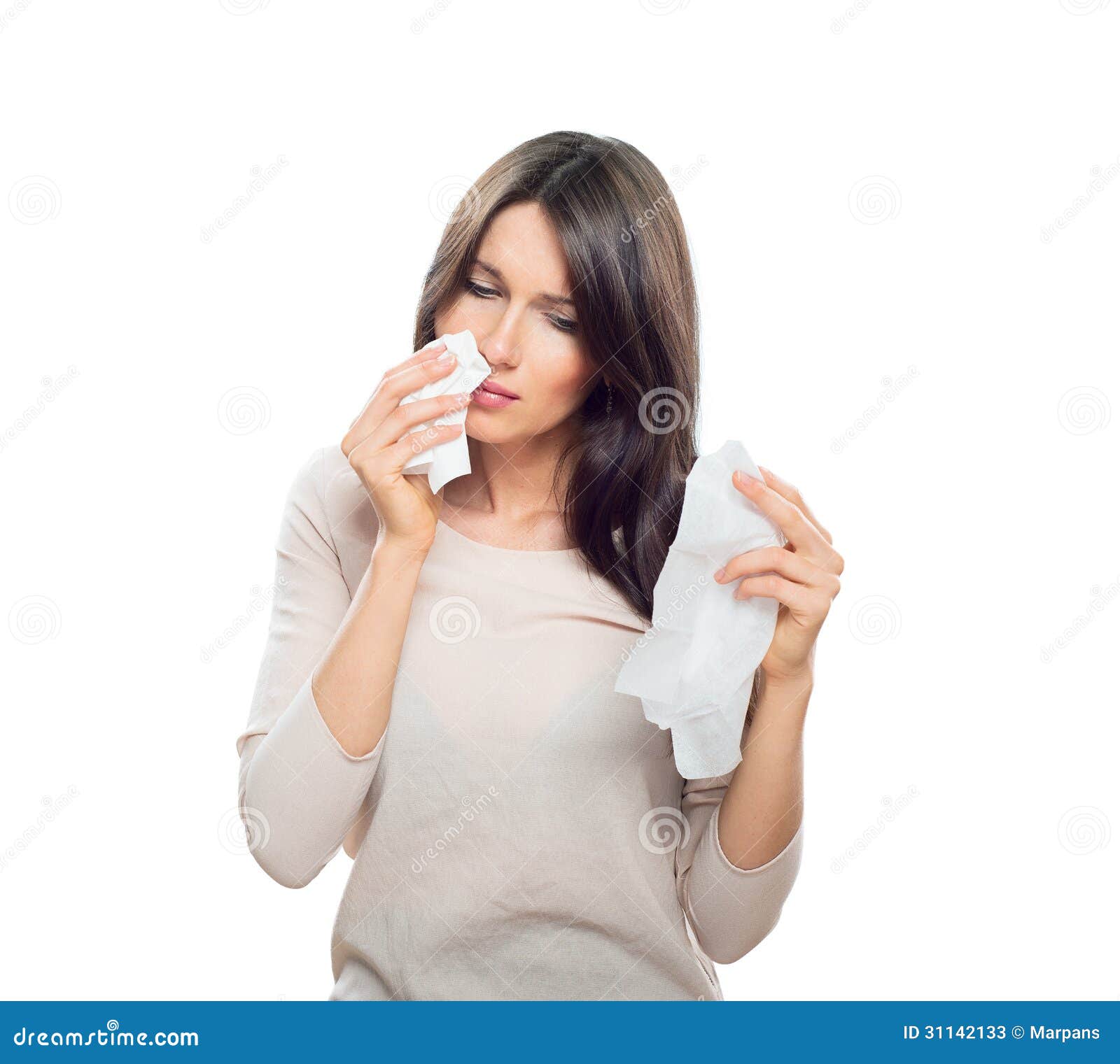 Woman with Tissue Catched a Cold Stock Image - Image of business ...