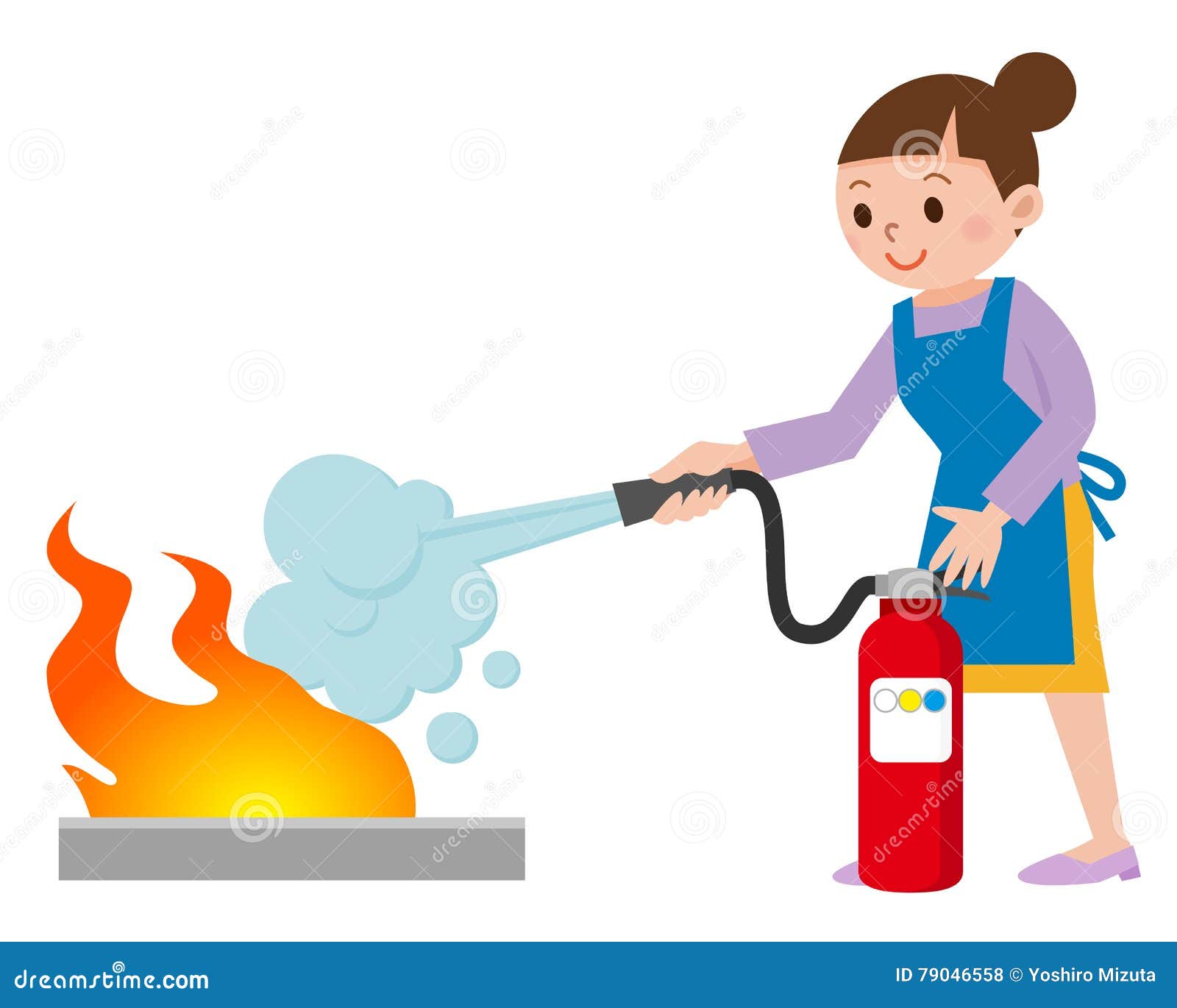 Woman To the Fire Fighting Training Stock Vector - Illustration of ...