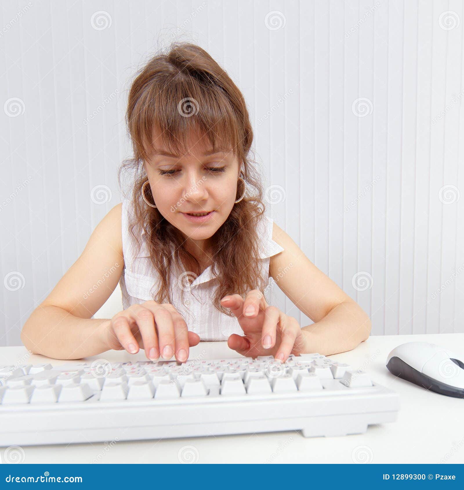 A Woman To Work with the Computer Keyboard Stock Photo - Image of ...