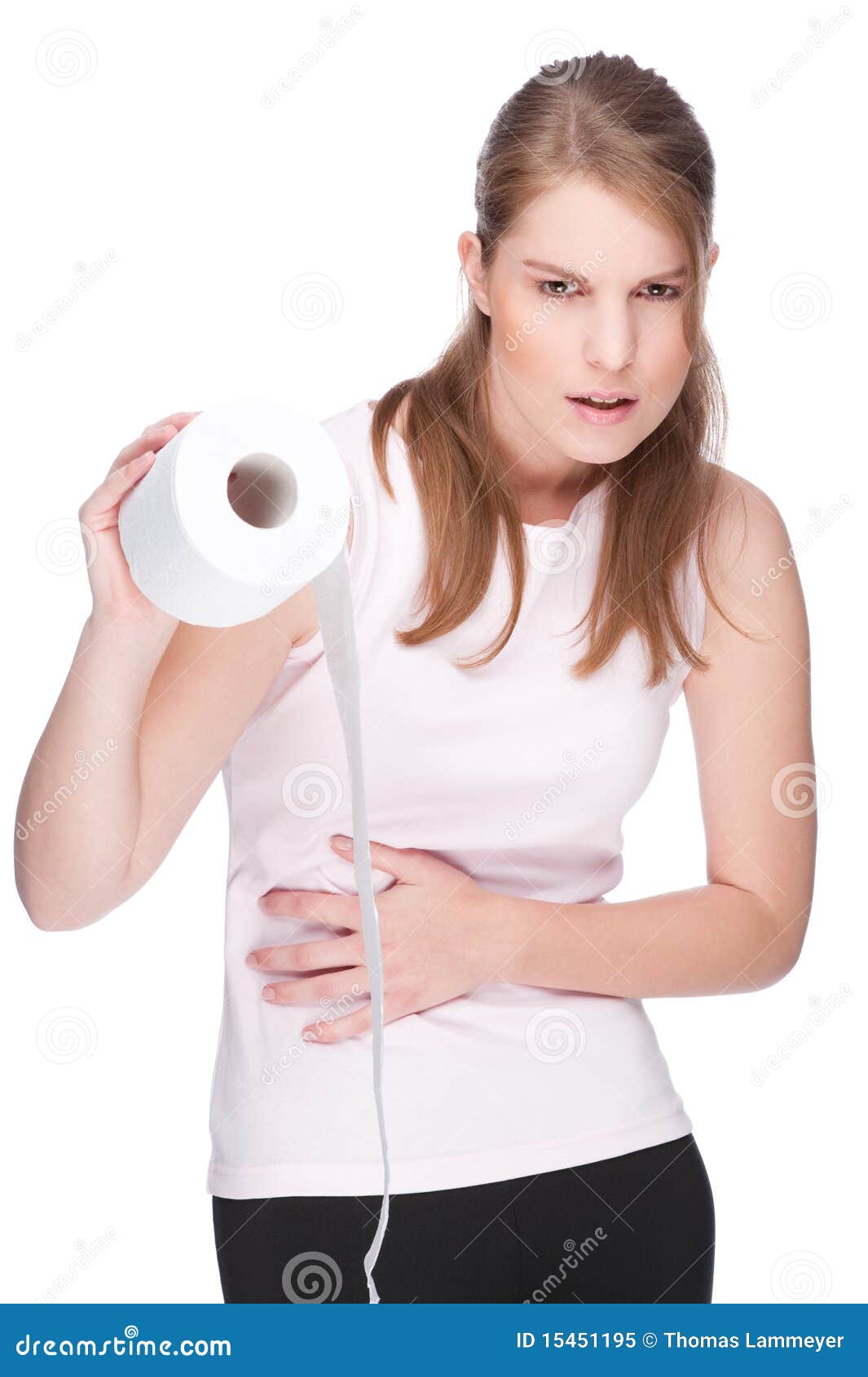 Woman with toilet paper stock image. Image of attractive - 15451195