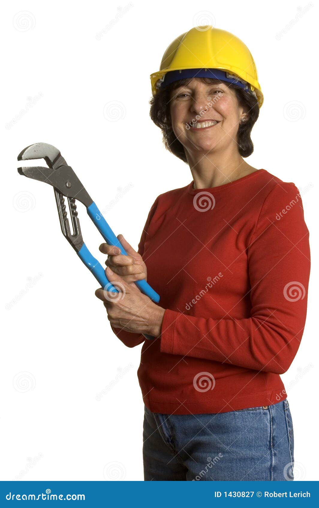 Woman with tools stock image. Image of electric, remodeling - 1430827