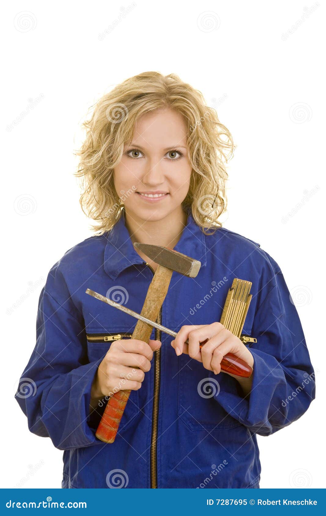 Woman with tools stock image. Image of human, confidence - 7287695