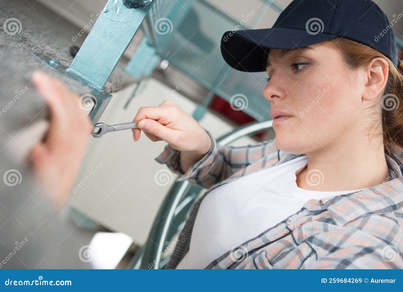 Woman with Tools Working at Site Stock Image - Image of leveling ...
