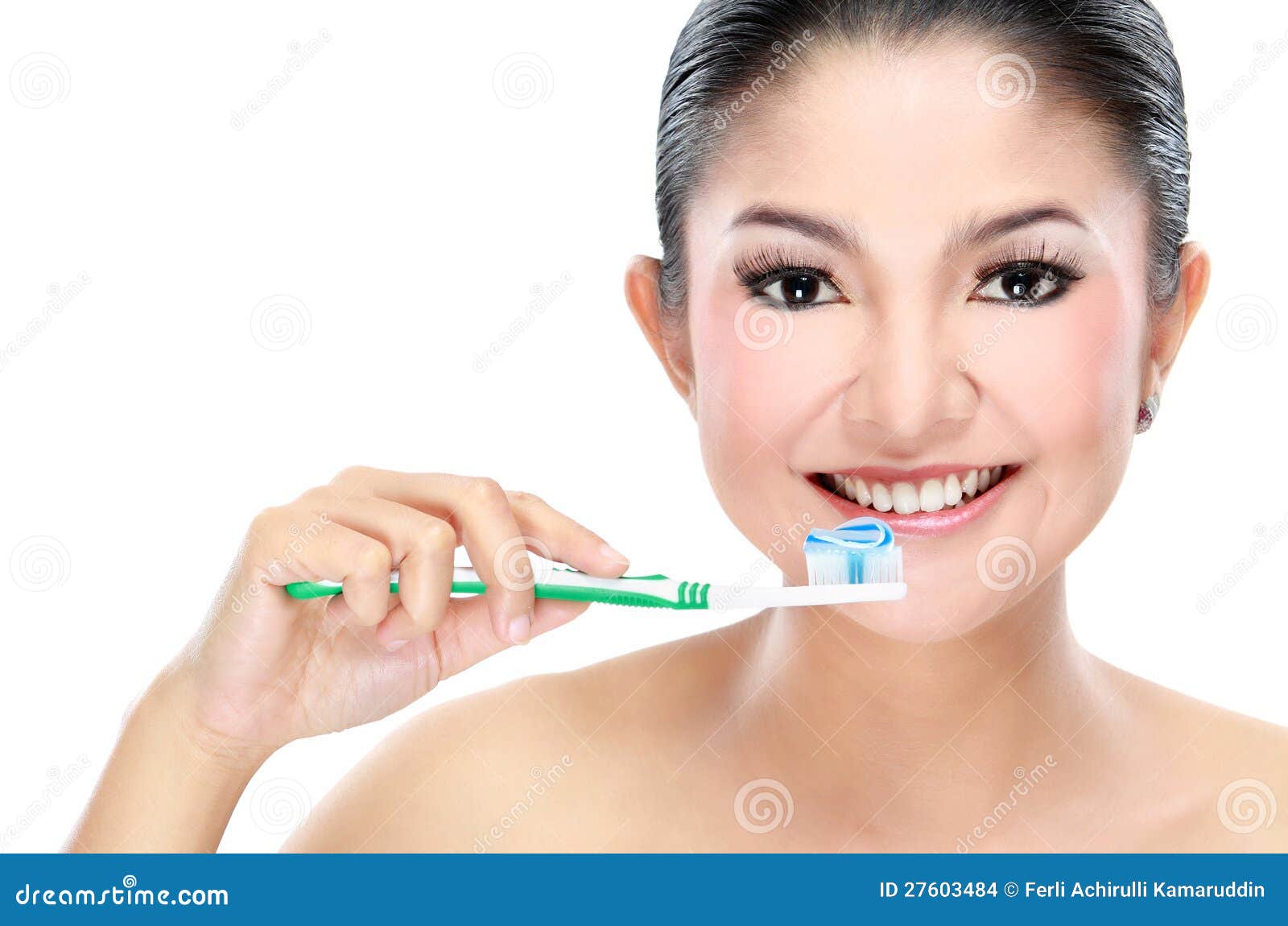 Woman with tooth brush stock photo. Image of female, lifestyle - 27603484
