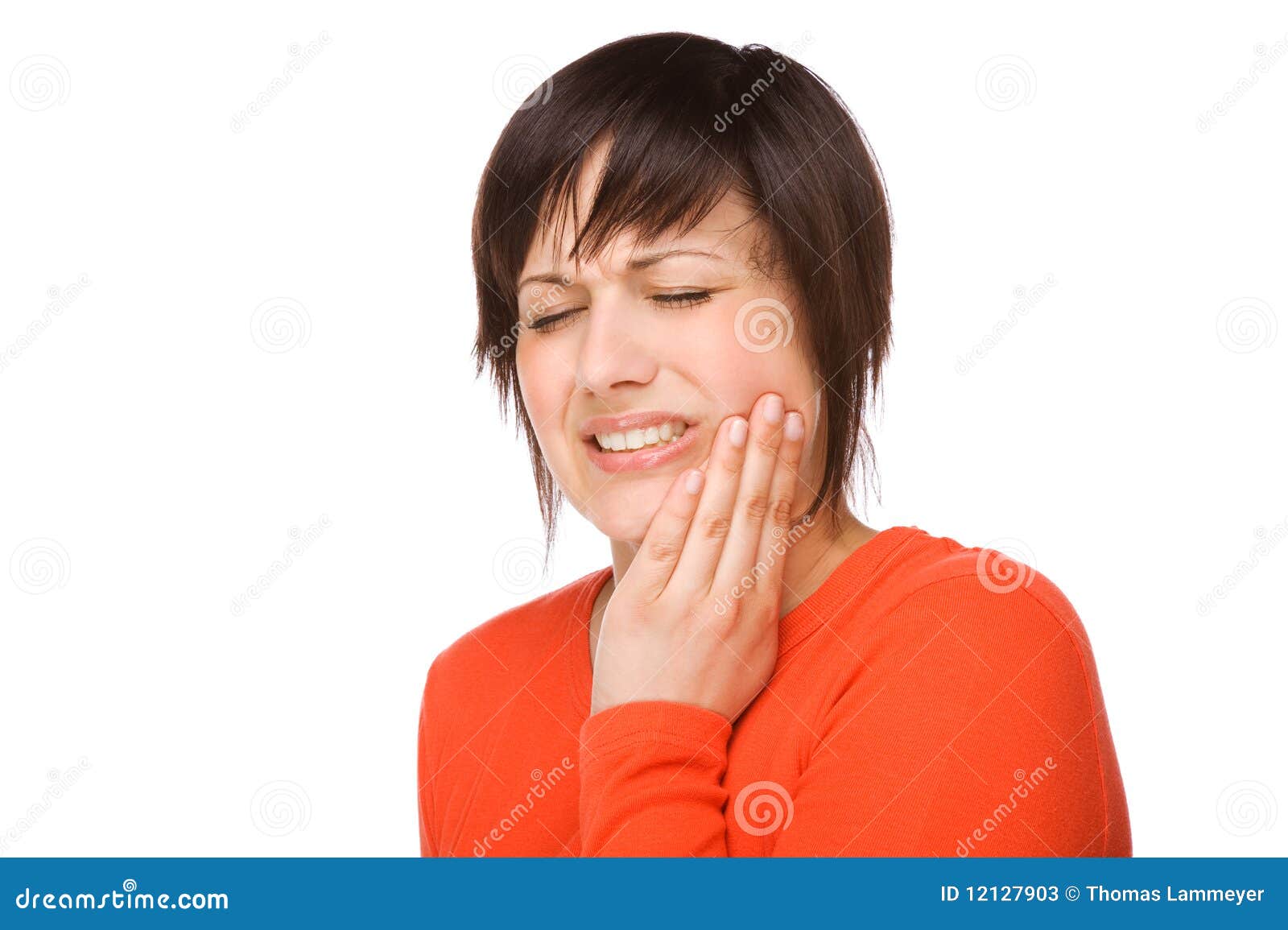 Woman with toothache stock image. Image of alone, sensitive - 12127903