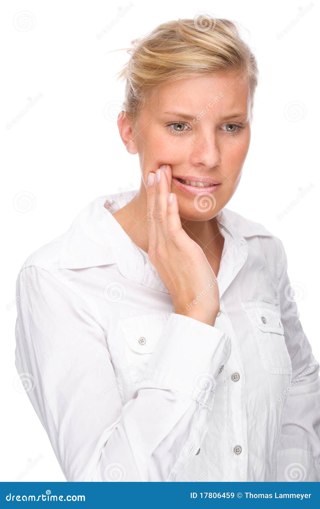 Woman with toothache stock image. Image of portrait, health - 17806459