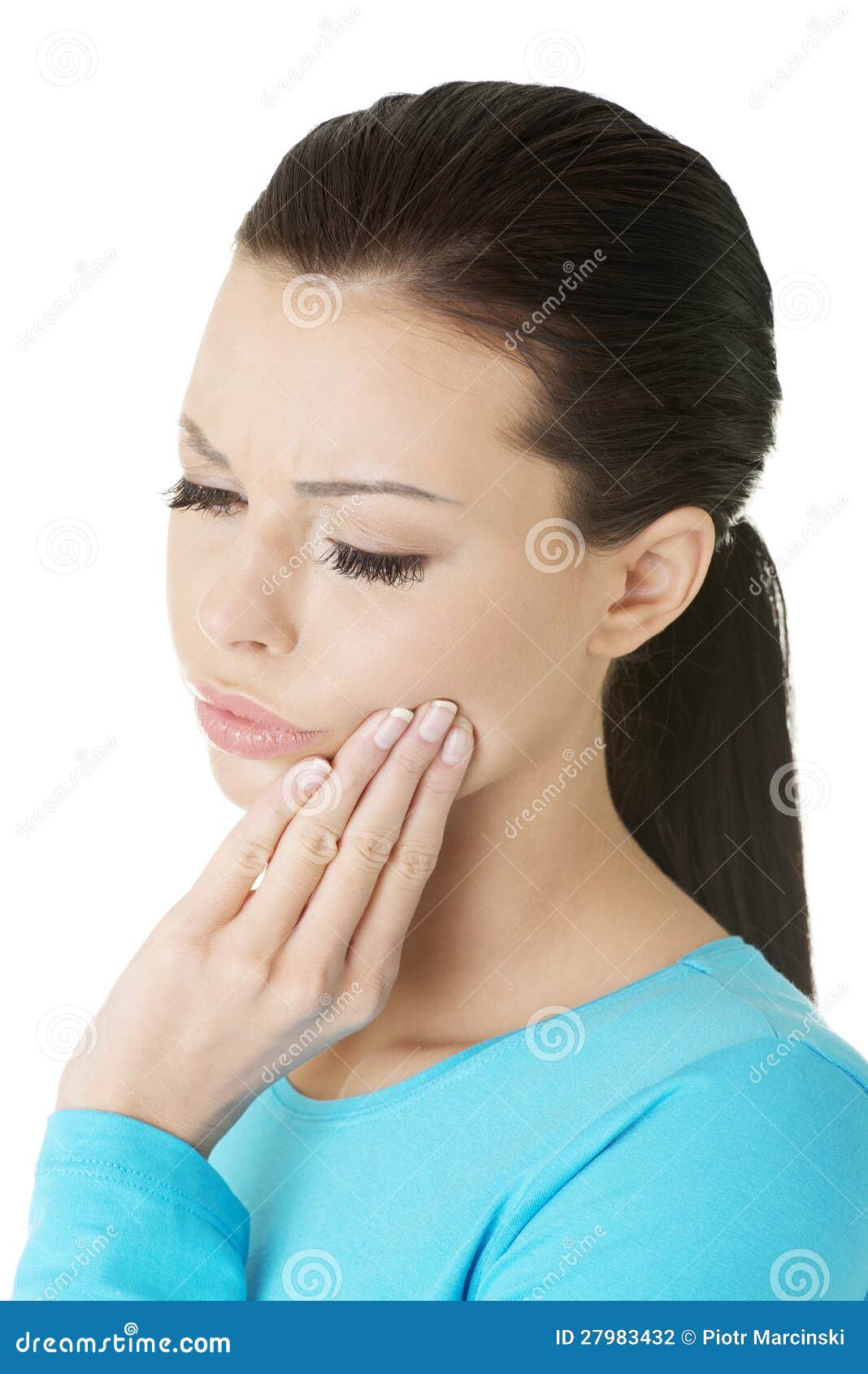 Woman with toothache stock photo. Image of hand, oversensitive - 27983432