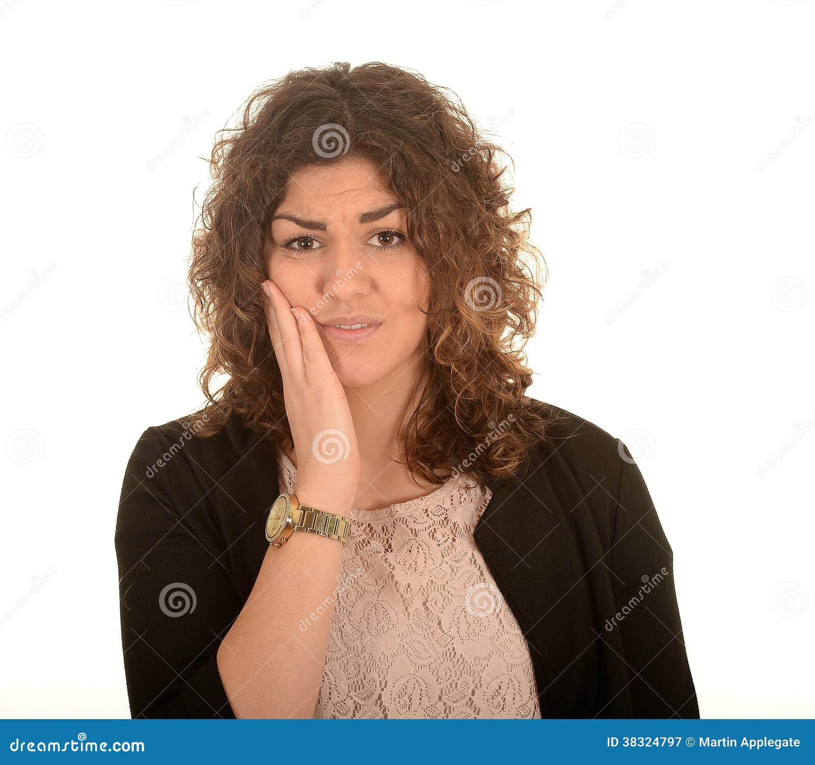 Woman with toothache stock image. Image of concerned - 38324797