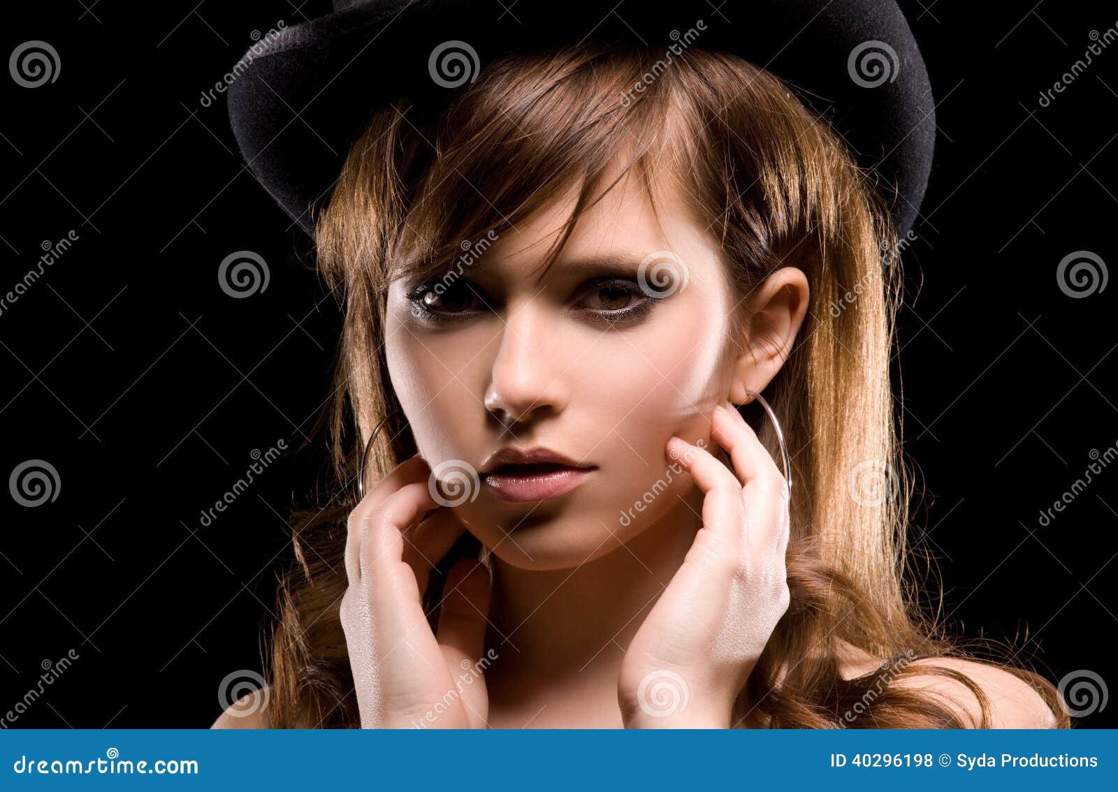 Woman in top hat stock photo. Image of closeup, babe - 40296198