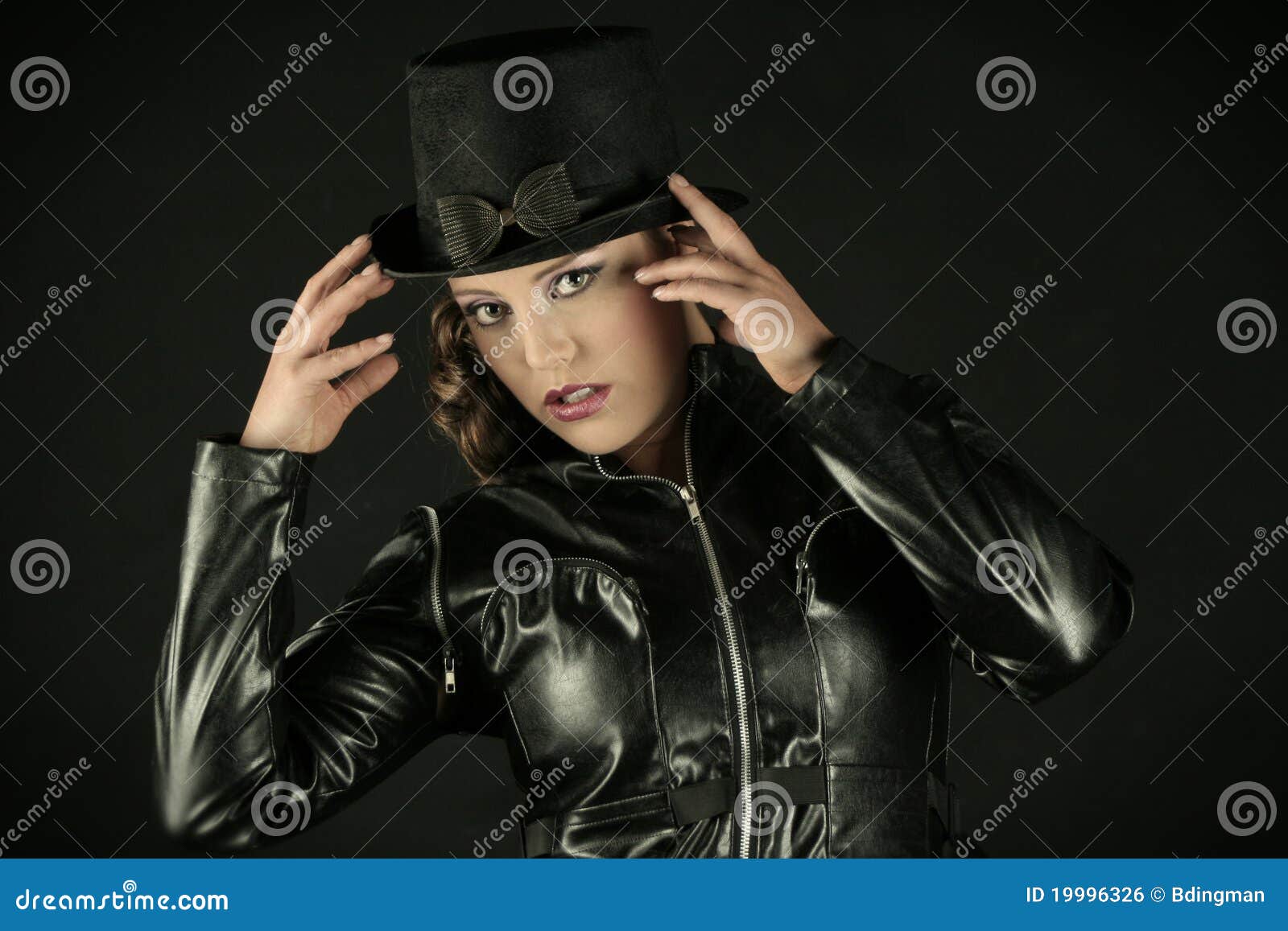 Woman in a Tophat stock photo. Image of portrait, fashion - 19996326