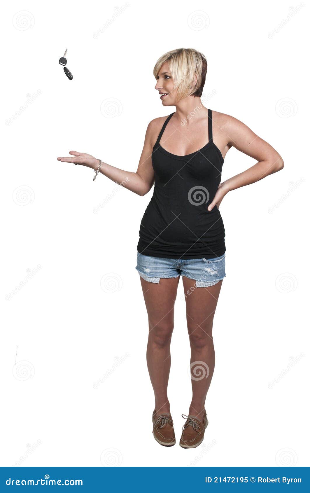 Woman Tossing Car Keys stock image. Image of caucasian - 21472195