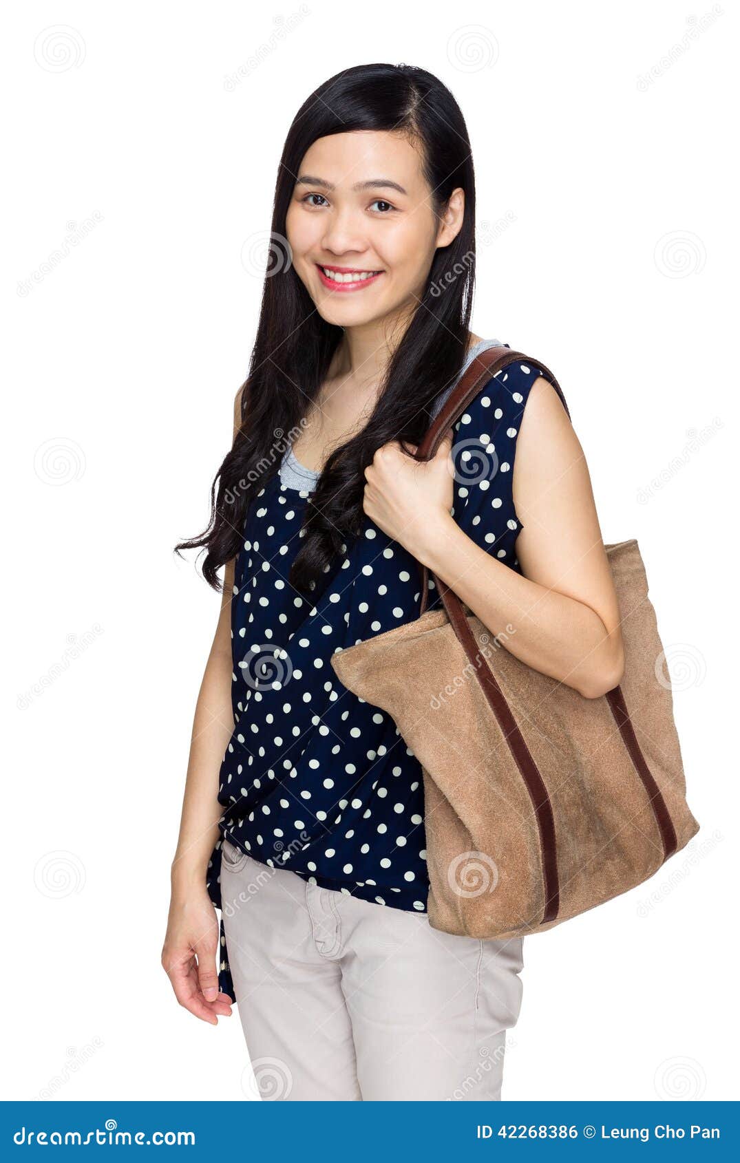 Woman with tote bag stock photo. Image of luxury, happy - 42268386