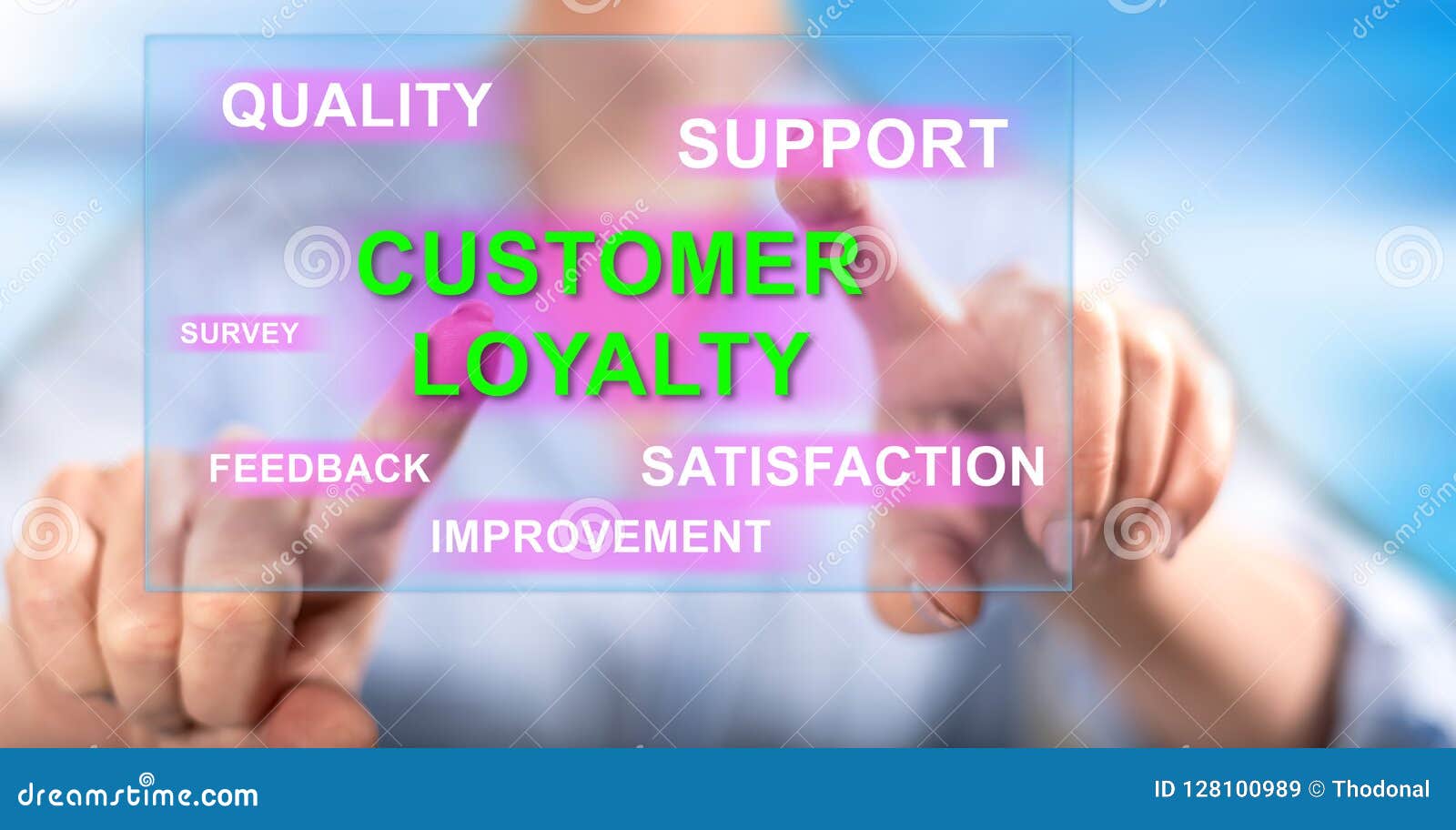 Woman Touching a Customer Loyalty Concept Stock Image - Image of brand ...