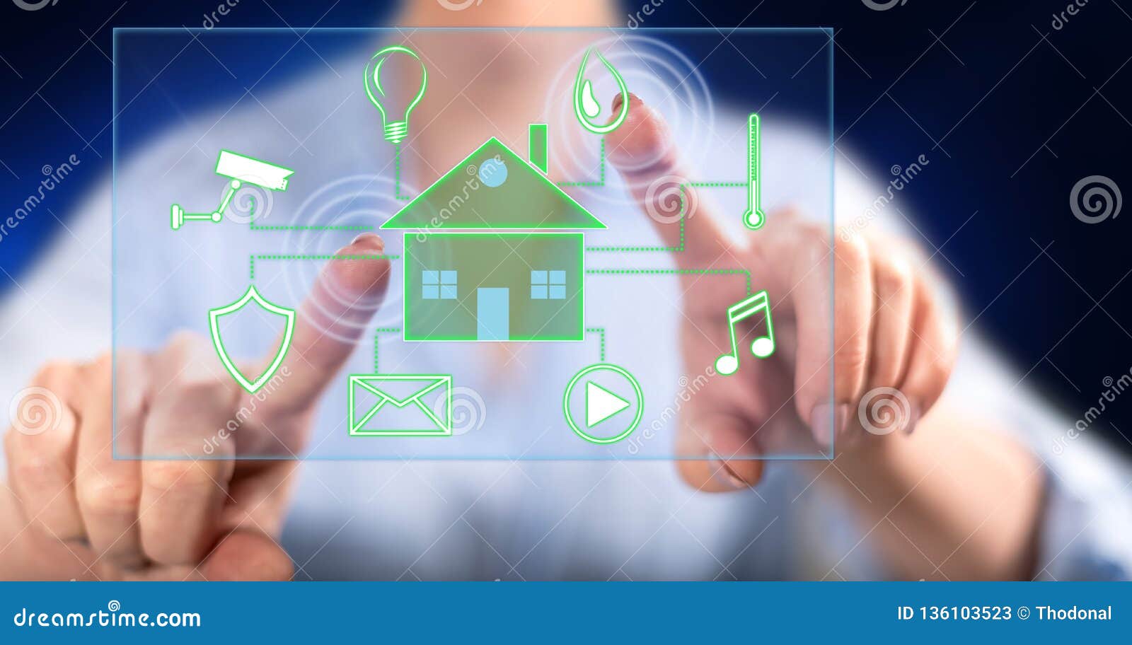 Woman Touching a Digital Smart Home Automation Concept Stock Image ... Woman Touching a Digital Smart Home Automation Concept Stock Image ...
