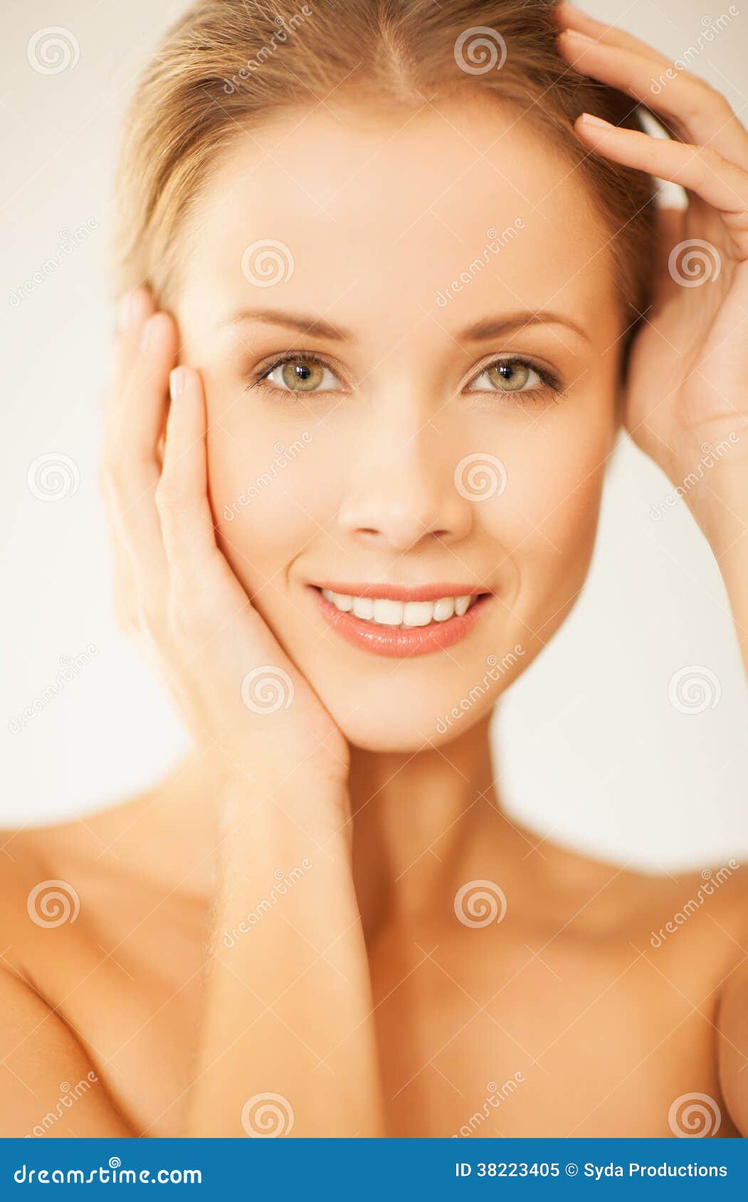 Woman touching her face stock image. Image of moisturizing - 38223405