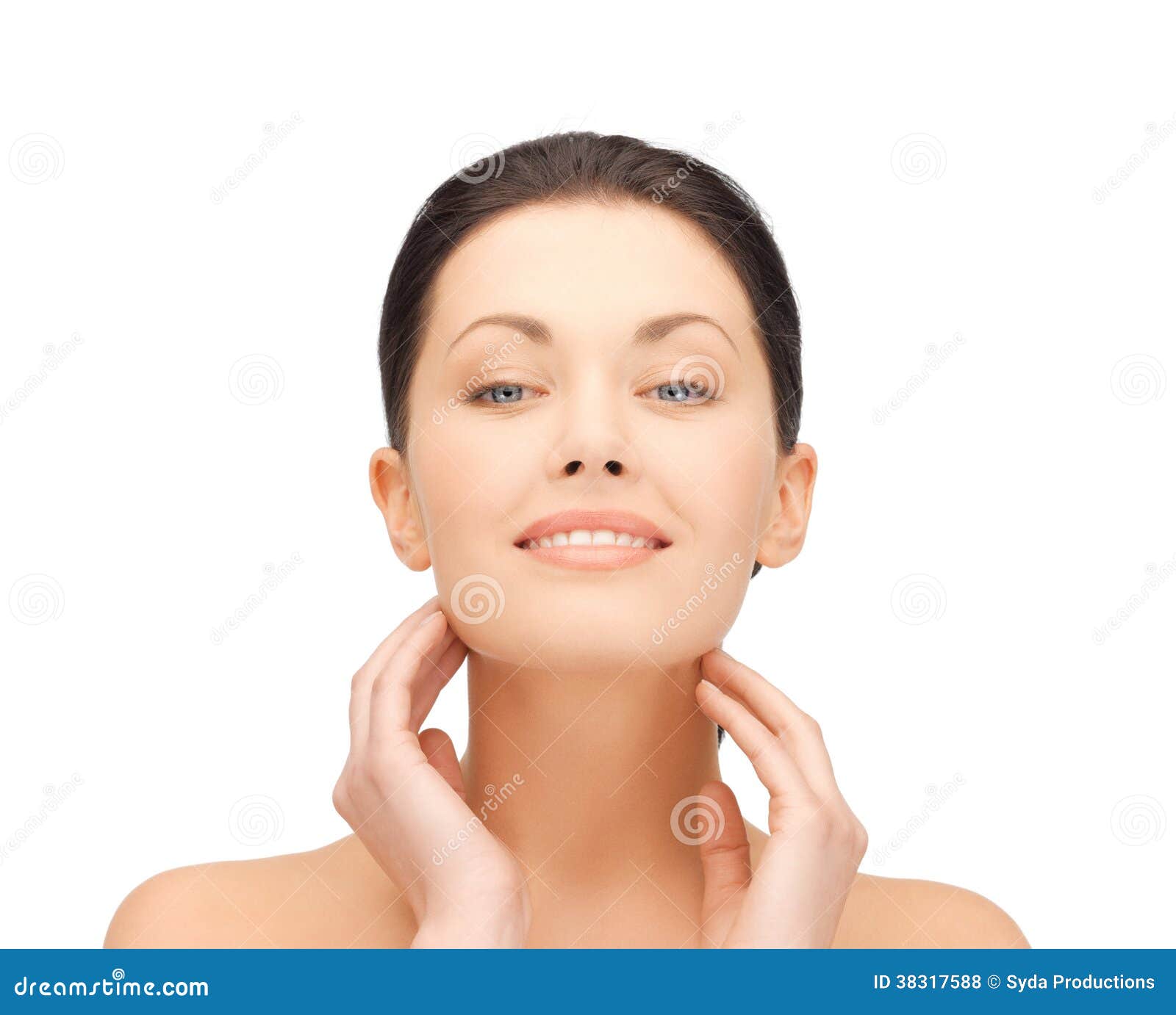 Woman touching her face stock photo. Image of cleansing - 38317588