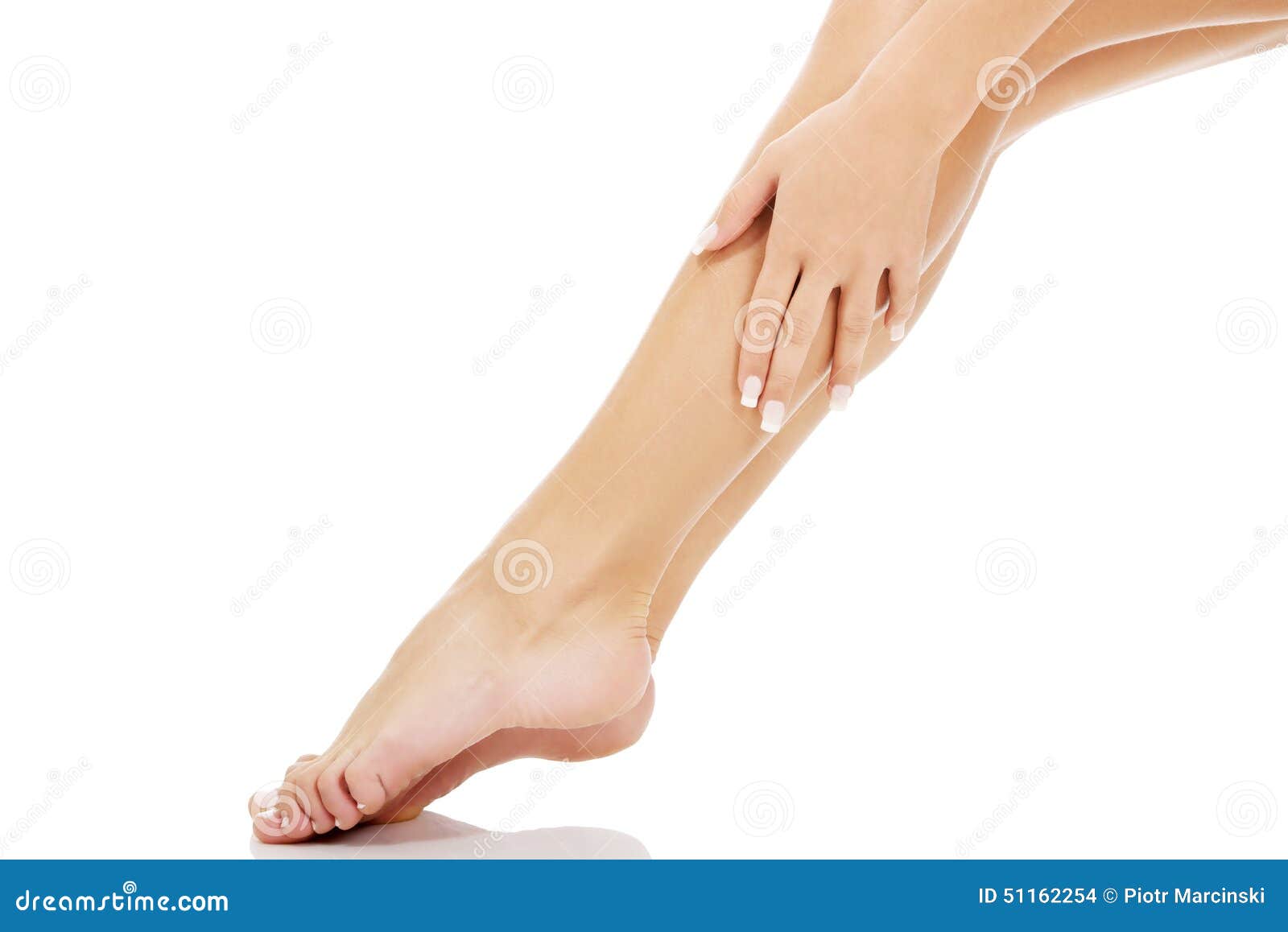 Woman touching her legs. stock photo. Image of figure - 51162254