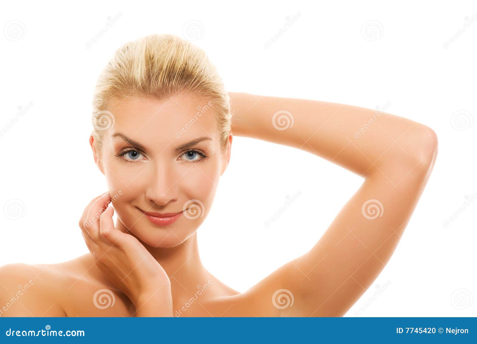 Woman touching her skin stock photo. Image of clean, human - 7745420
