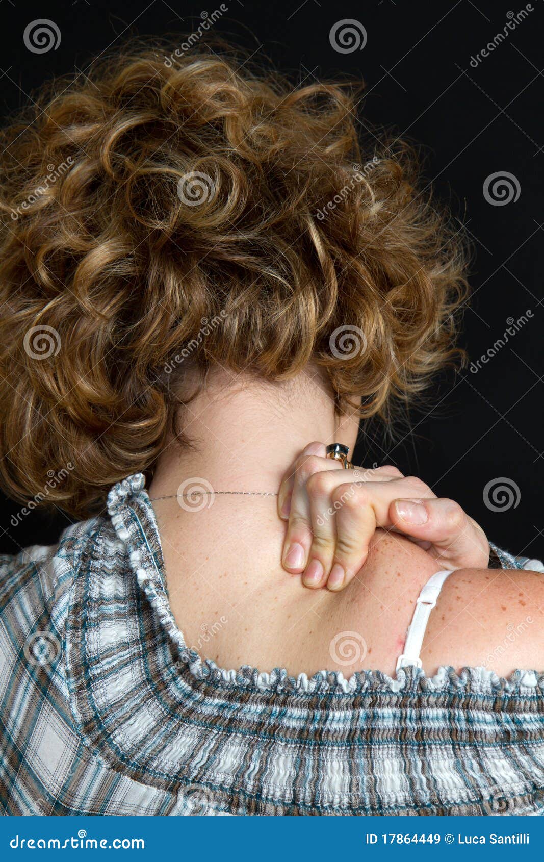 Woman touching neck stock image. Image of fresh, adult - 17864449