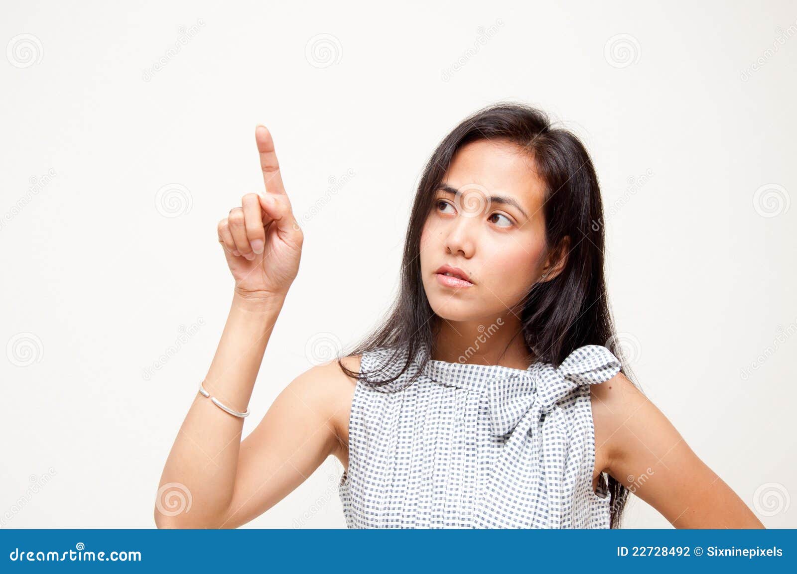 Woman touching on screen stock photo. Image of formal - 22728492