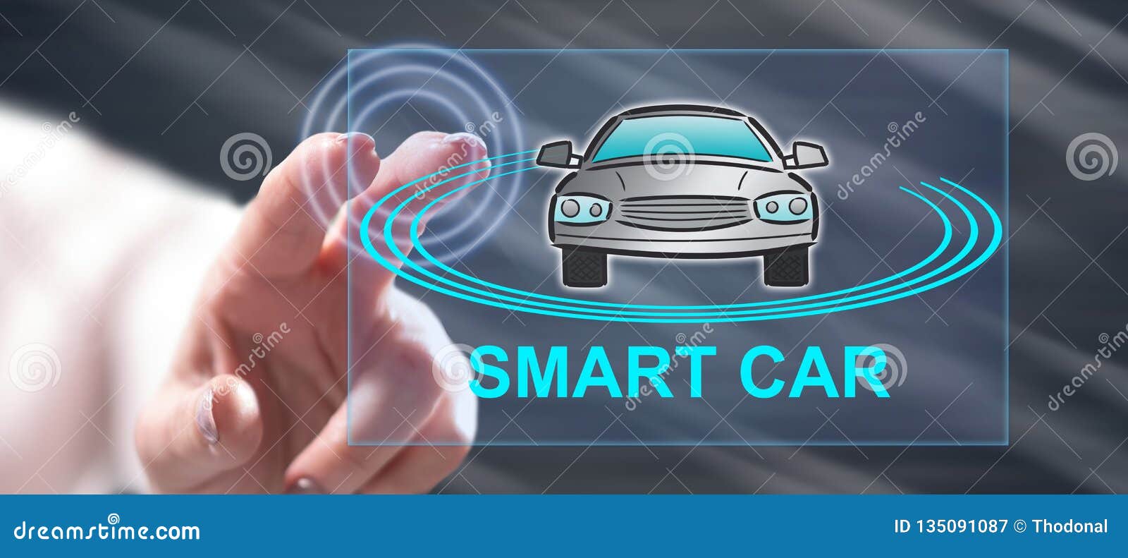 Woman Touching a Smart Car Concept Stock Image - Image of automotive ...