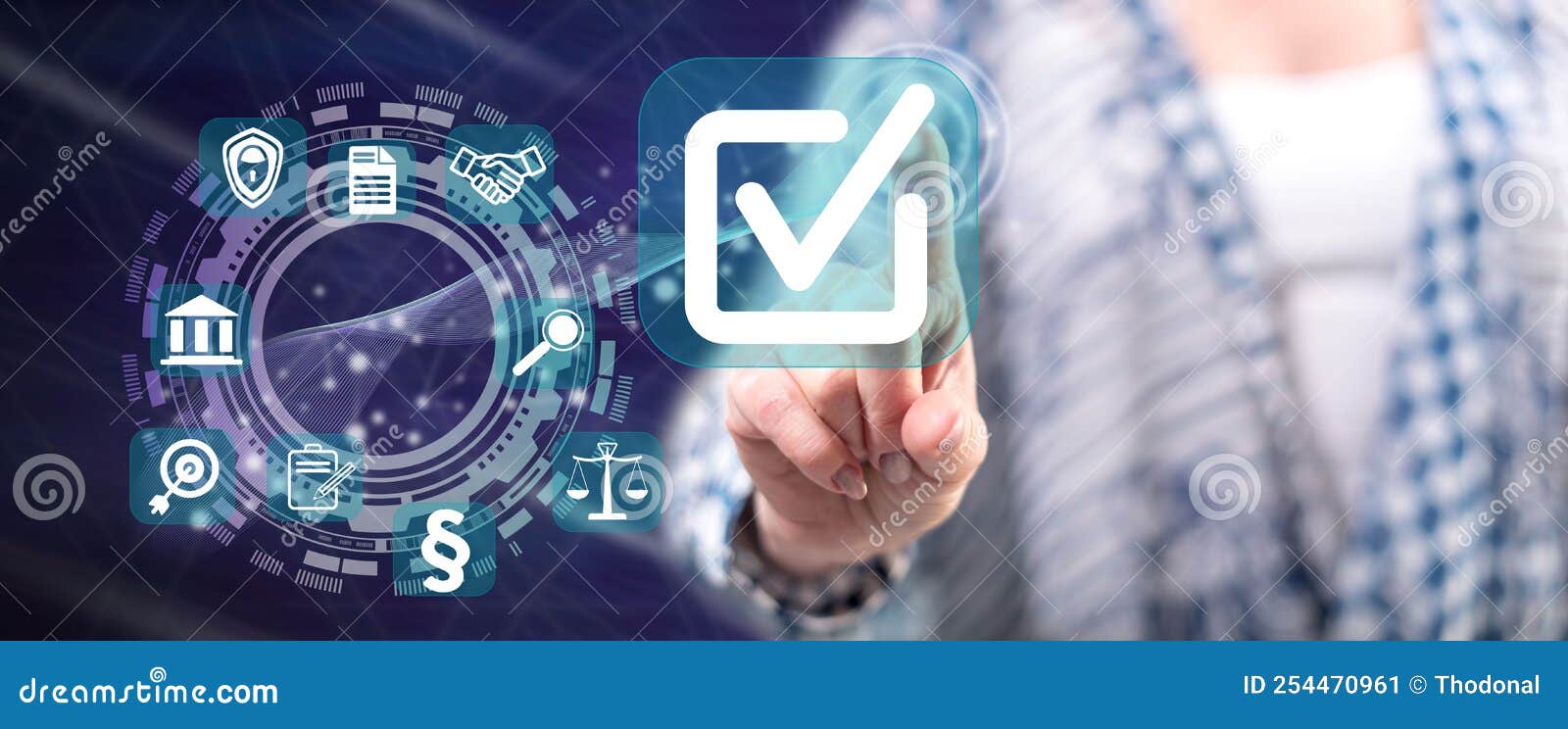 Woman Touching a Validation Concept Stock Image - Image of quality ...