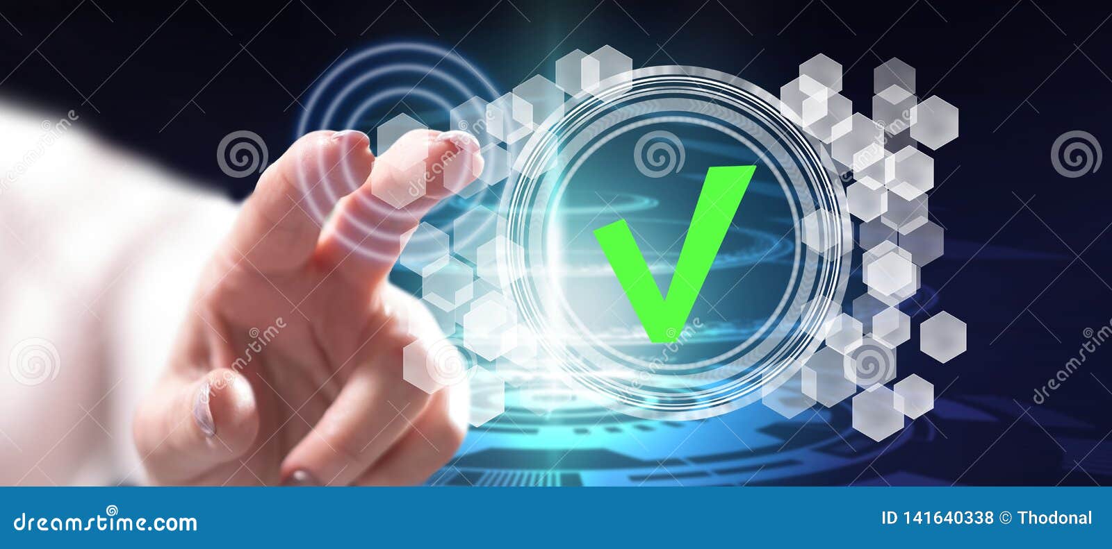 Woman Touching a Validation Process Concept Stock Photo - Image of ...