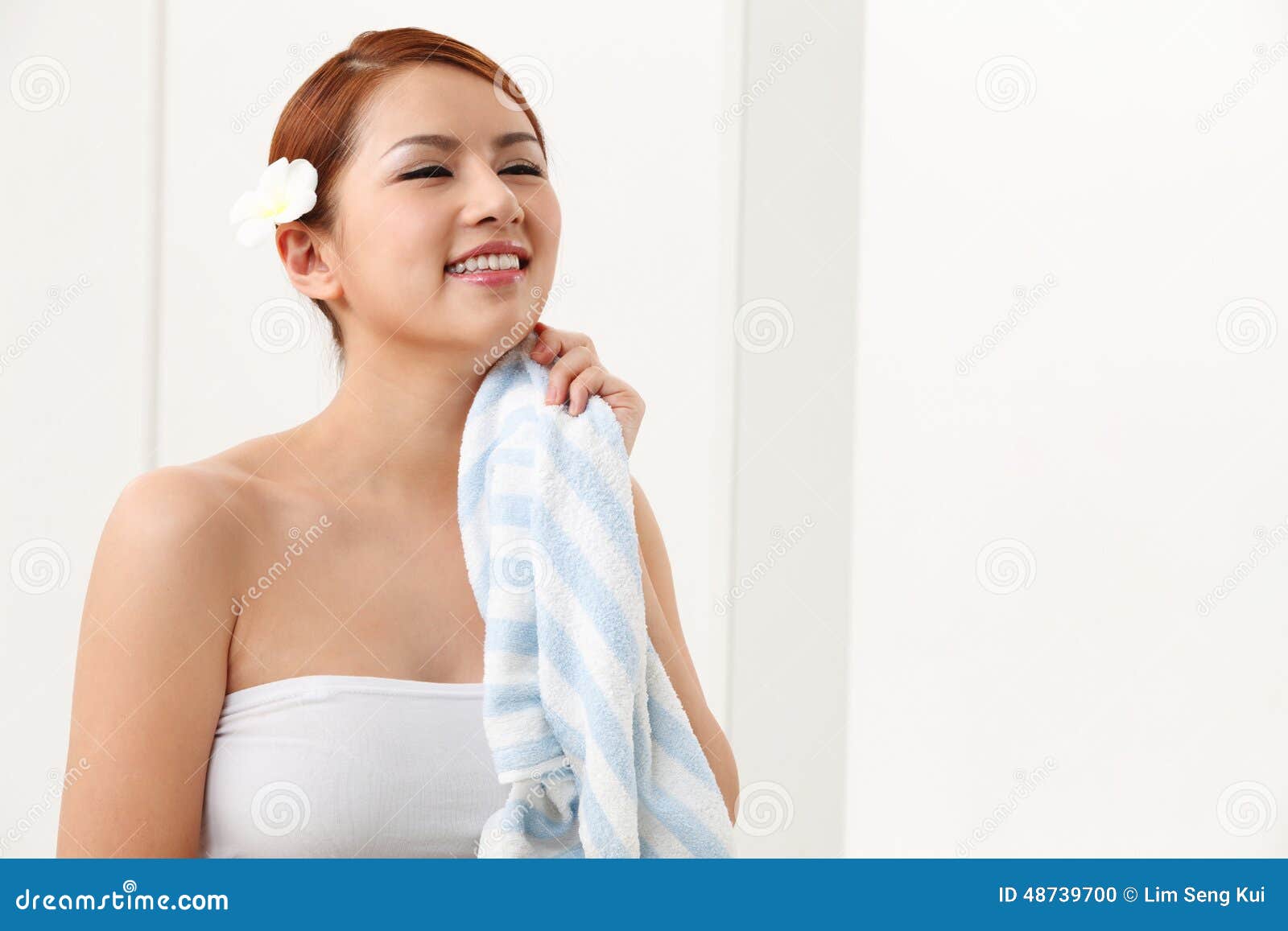 Woman with towel stock photo. Image of lifestyle, beautiful - 48739700