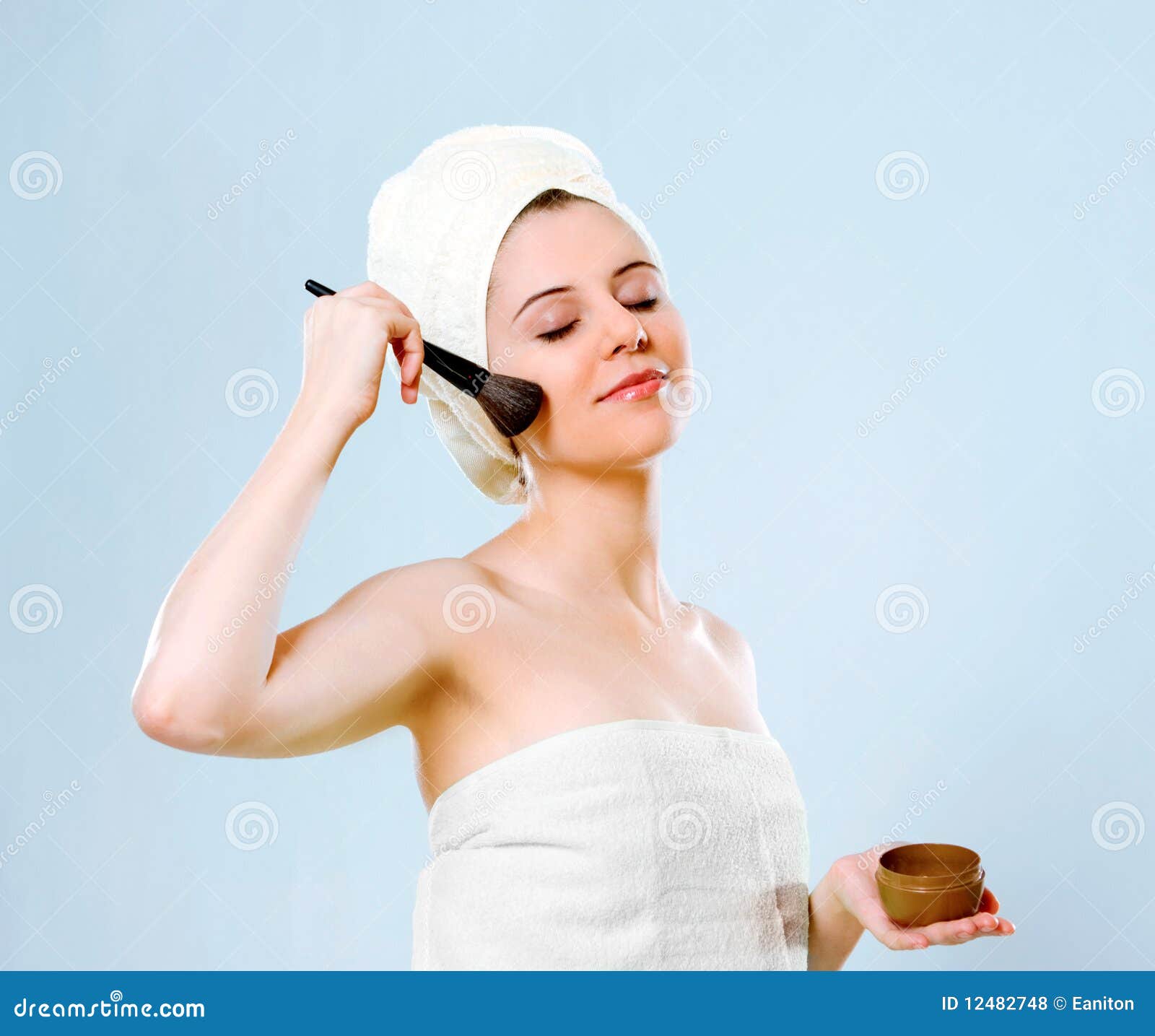 Woman with Towel on the Head Stock Photo - Image of body, rejuvenation ...