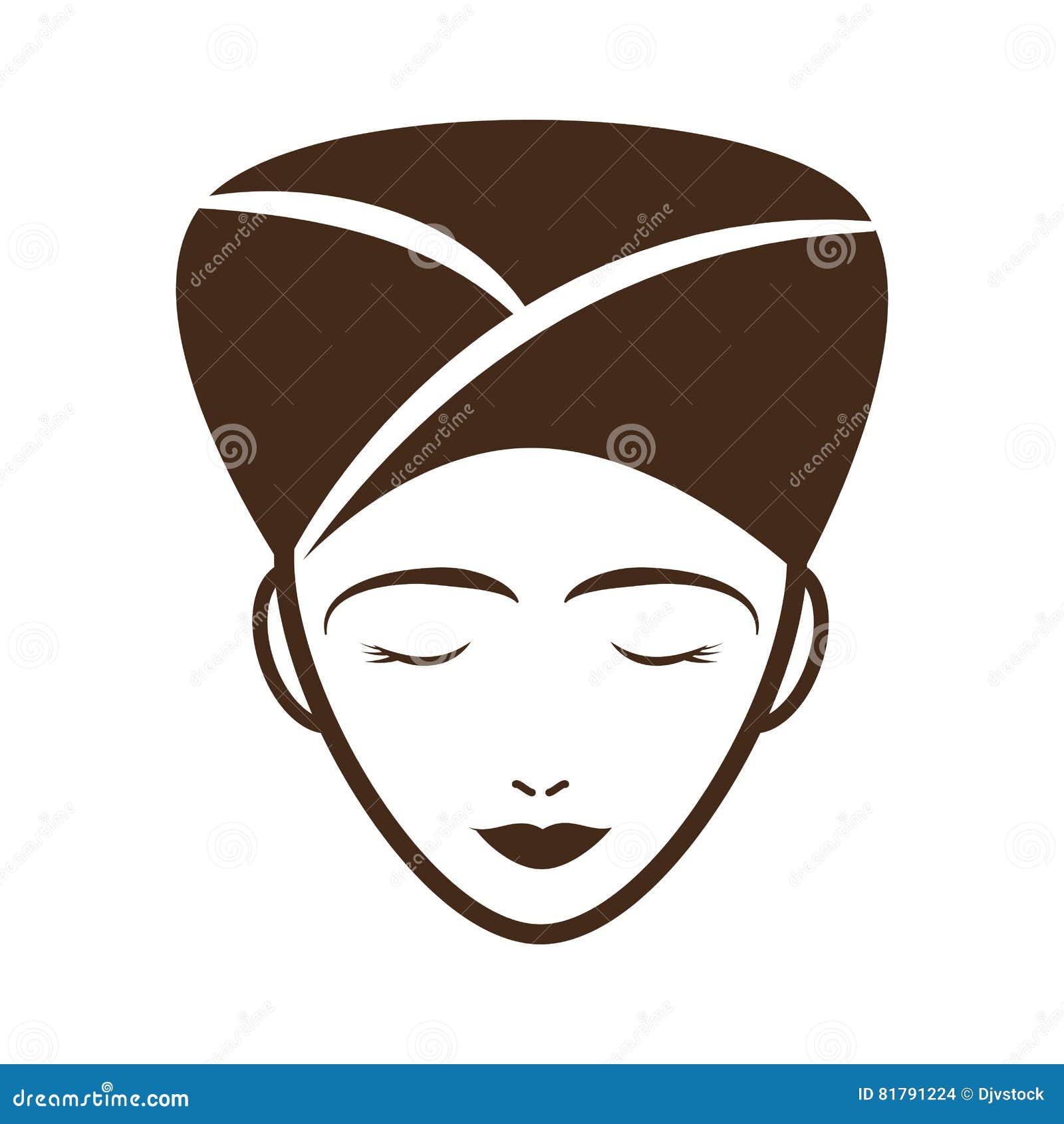 Woman with Towel on Head Spa Icon Image Stock Vector - Illustration of ...