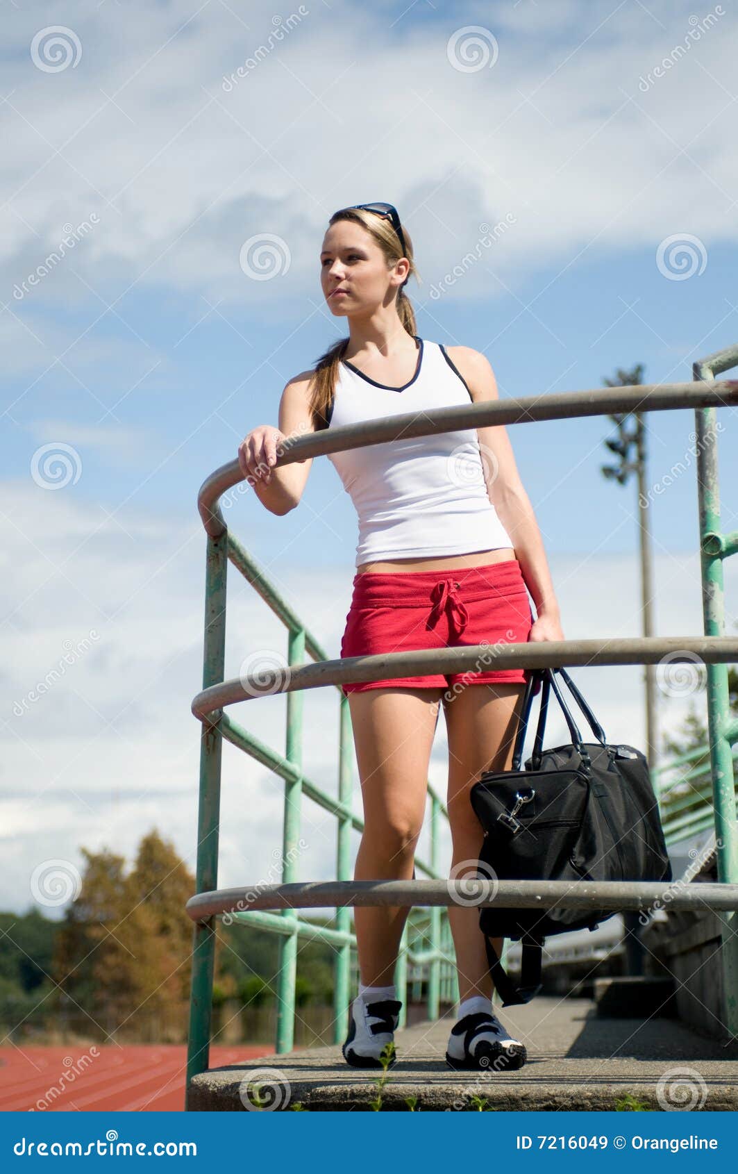 Woman at Track stock image. Image of serene, woman, peaceful - 7216049