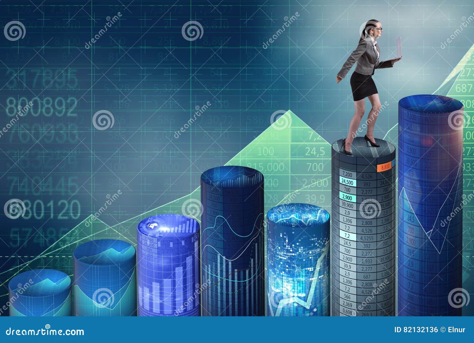 The Woman Trader in Online Trading Concept Stock Illustration ...