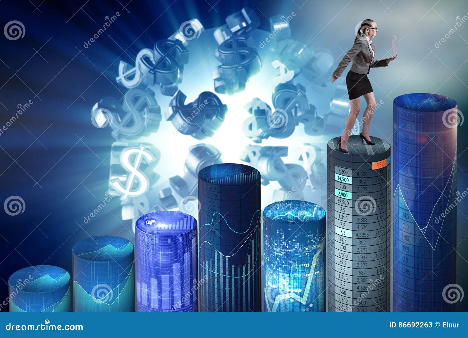 The Woman Trader in Online Trading Concept Stock Image - Image of ...