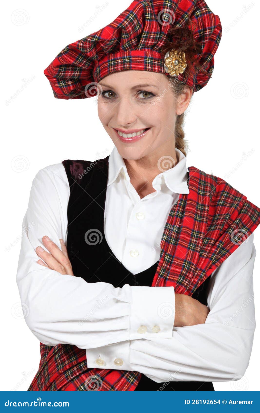 Woman in Traditional Scottish Outfit Stock Photo - Image of tartan ...