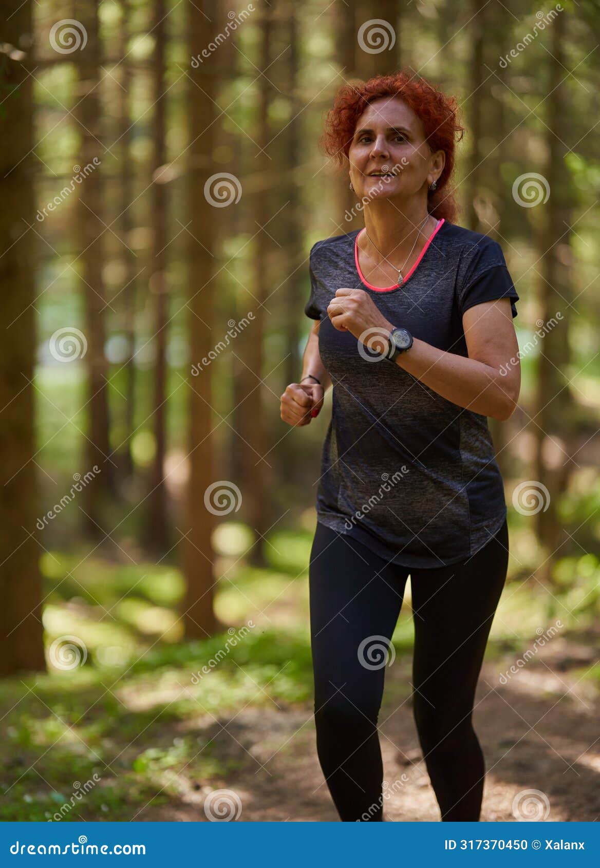 Woman Trail Runner in the Forest Stock Photo - Image of lifestyle ...