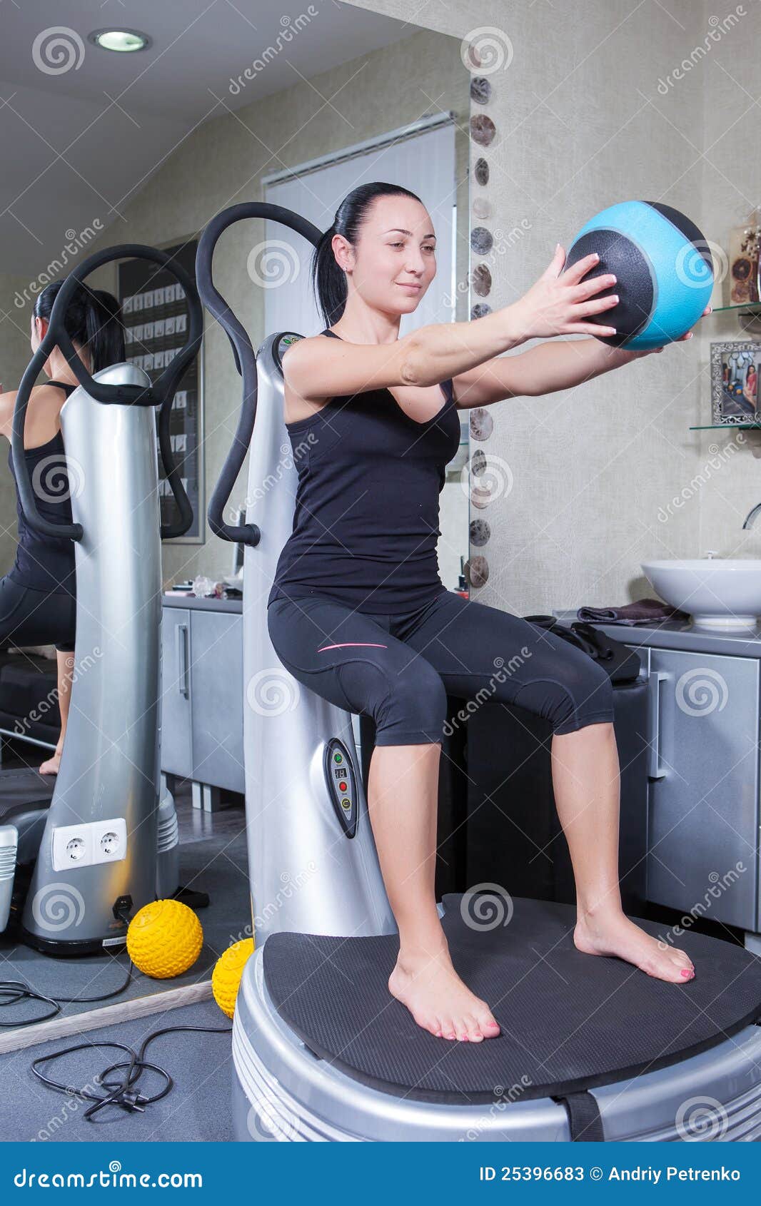 Woman on Trainer Machine in Sport Gym Stock Image - Image of girl, club ...