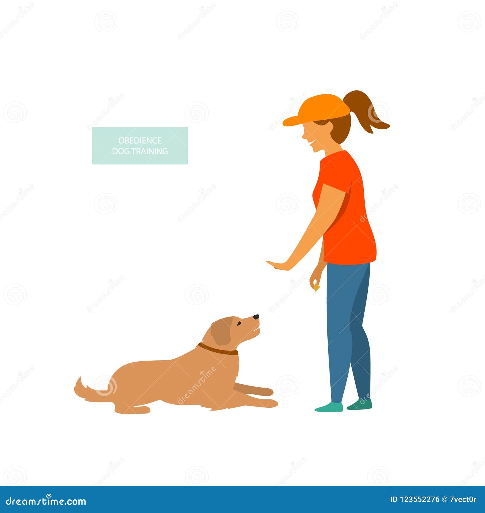 Woman Training a Dog Basic Commands Isolated Vector Stock Vector ... Woman Training a Dog Basic Commands Isolated Vector Stock Vector ...