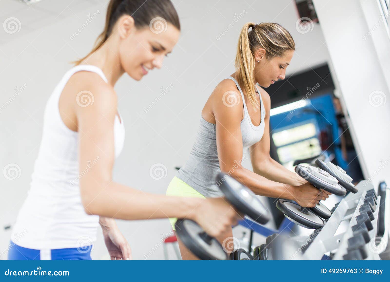 Woman training in the gym stock image. Image of caucasian - 49269763