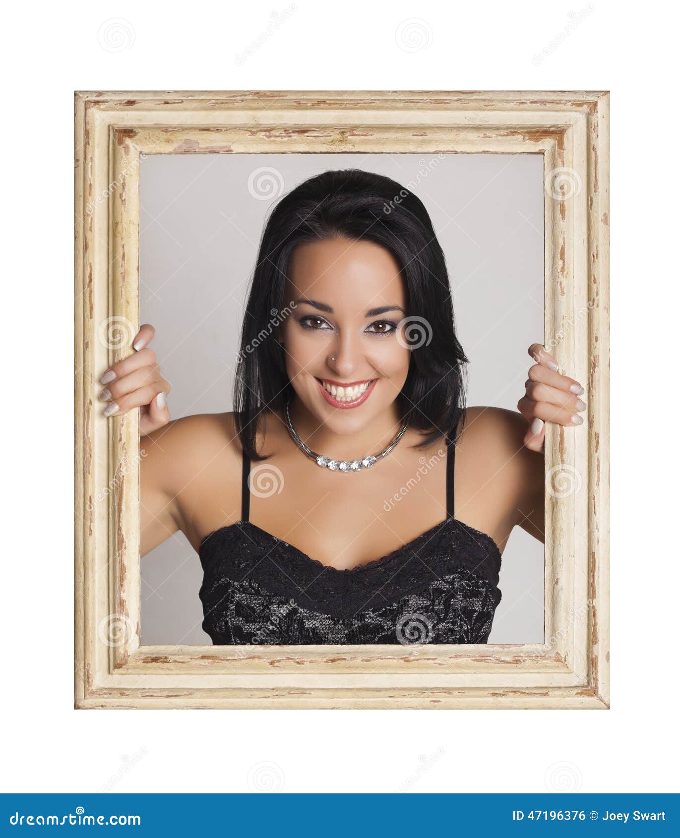 Woman trapped in frame. stock photo. Image of model, gorgeous - 47196376