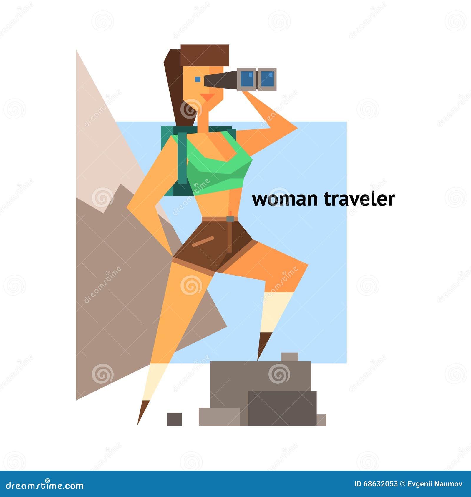 Woman Traveler Abstract Figure Stock Vector - Illustration of human ...