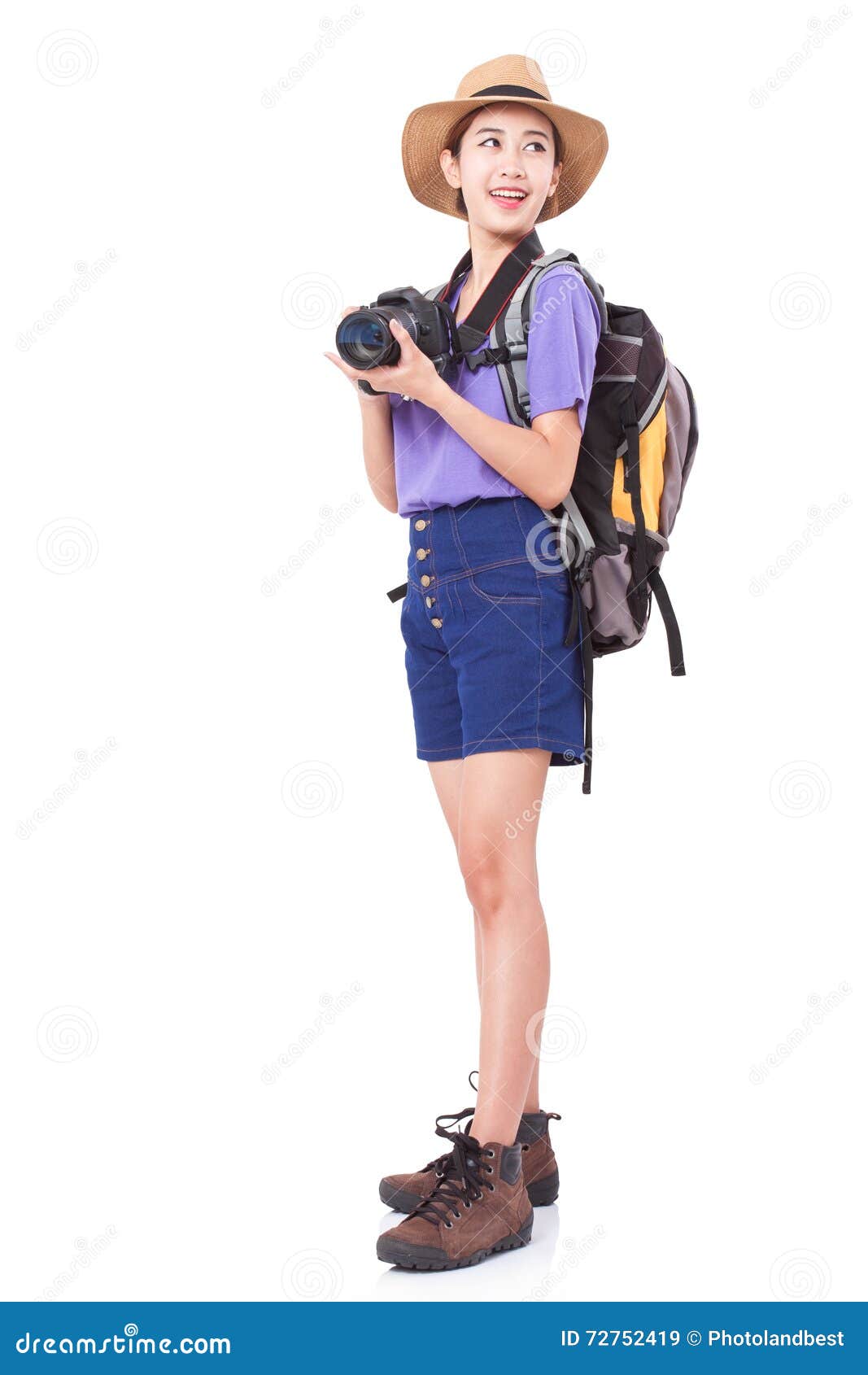 Woman Traveler with a Camera Stock Image - Image of clothing ...