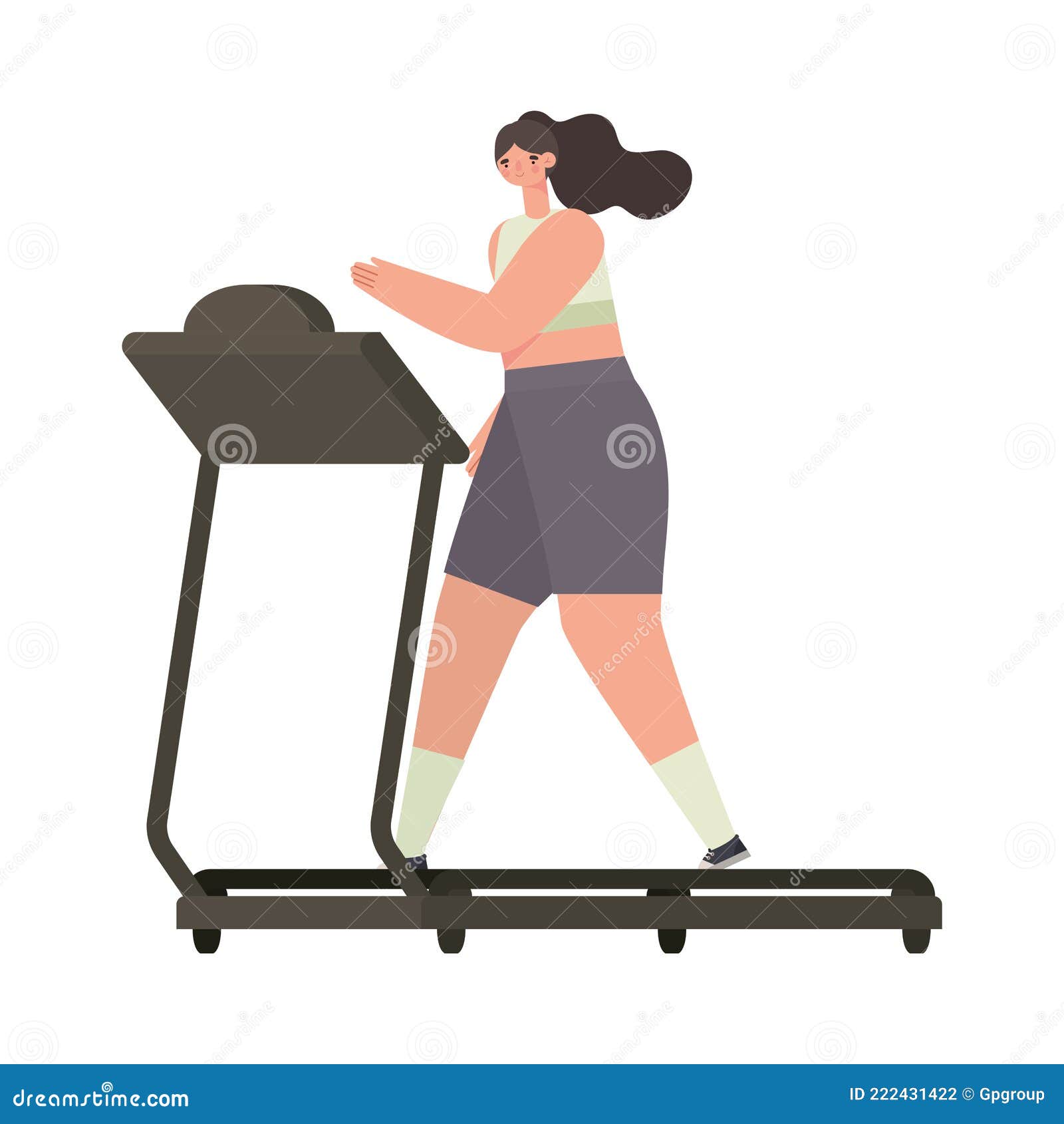 Woman On Treadmill Cartoon Vector | CartoonDealer.com #12128351