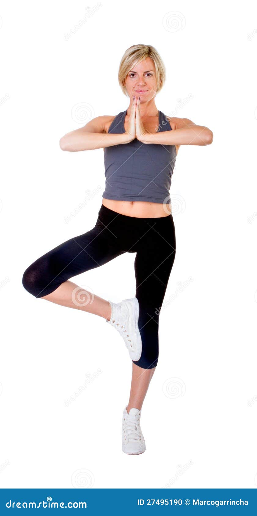 Woman tree figure yoga stock photo. Image of slim, athlete - 27495190