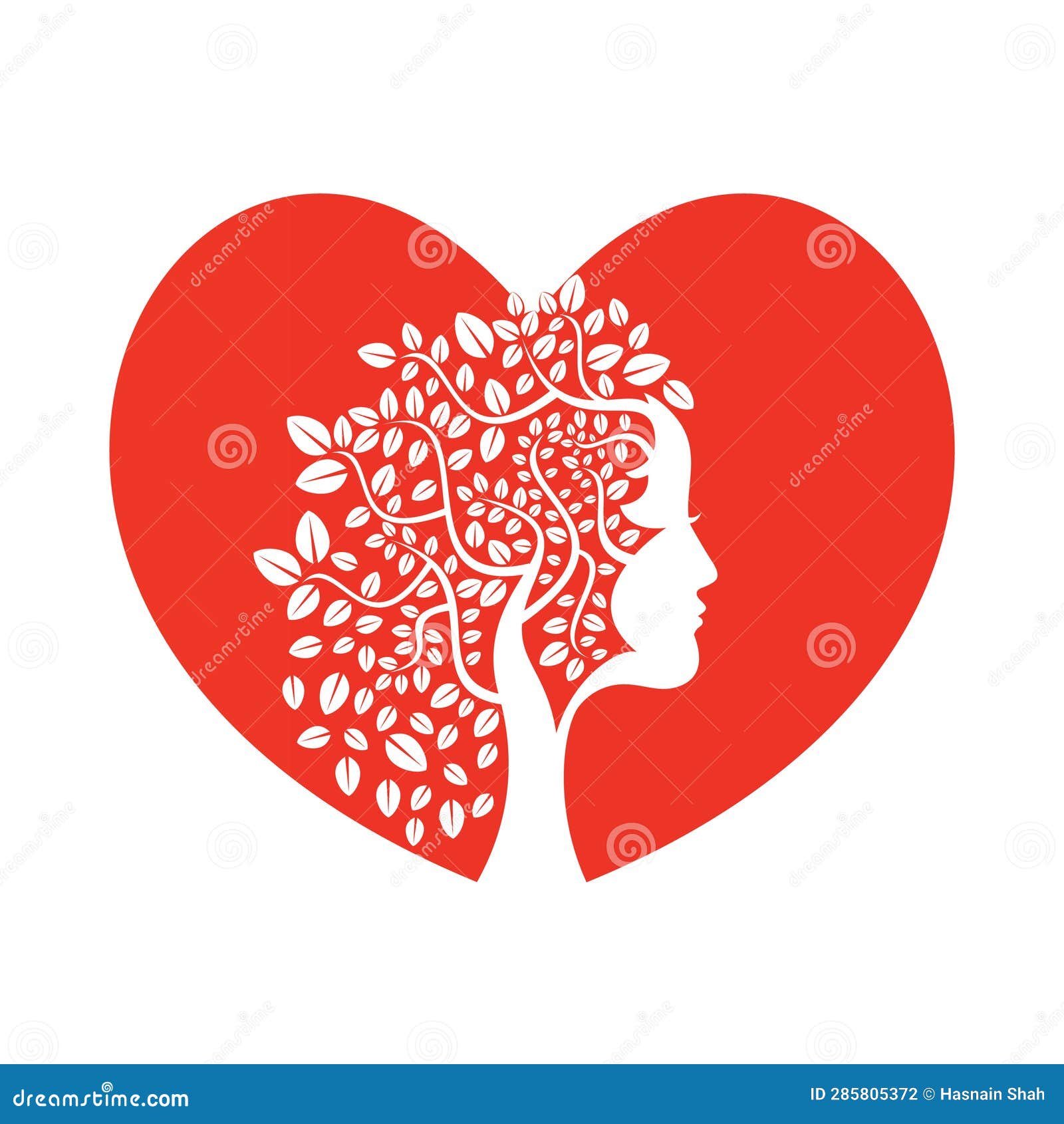 Woman Tree Template Design stock vector. Illustration of heart - 285805372