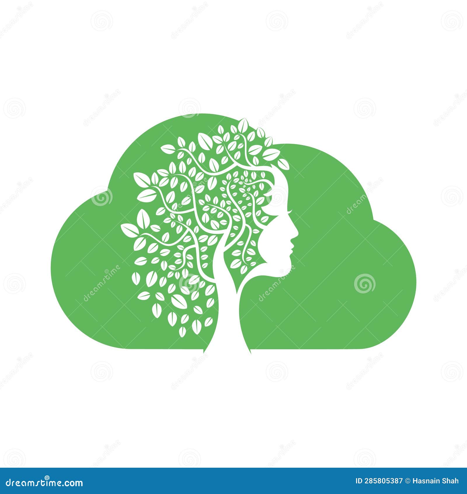 Woman Tree Template Design stock vector. Illustration of beauty - 285805387