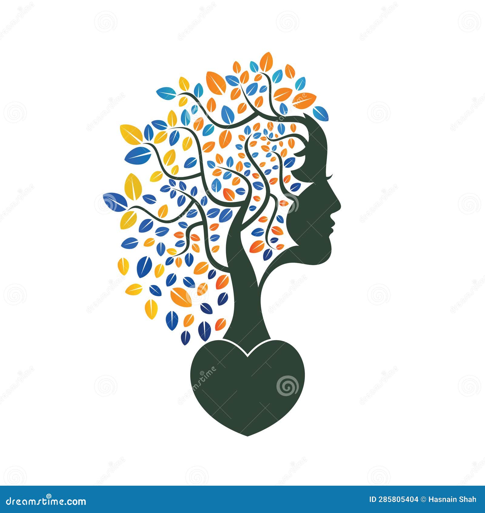 Woman Tree Template Design stock vector. Illustration of beauty - 285805404